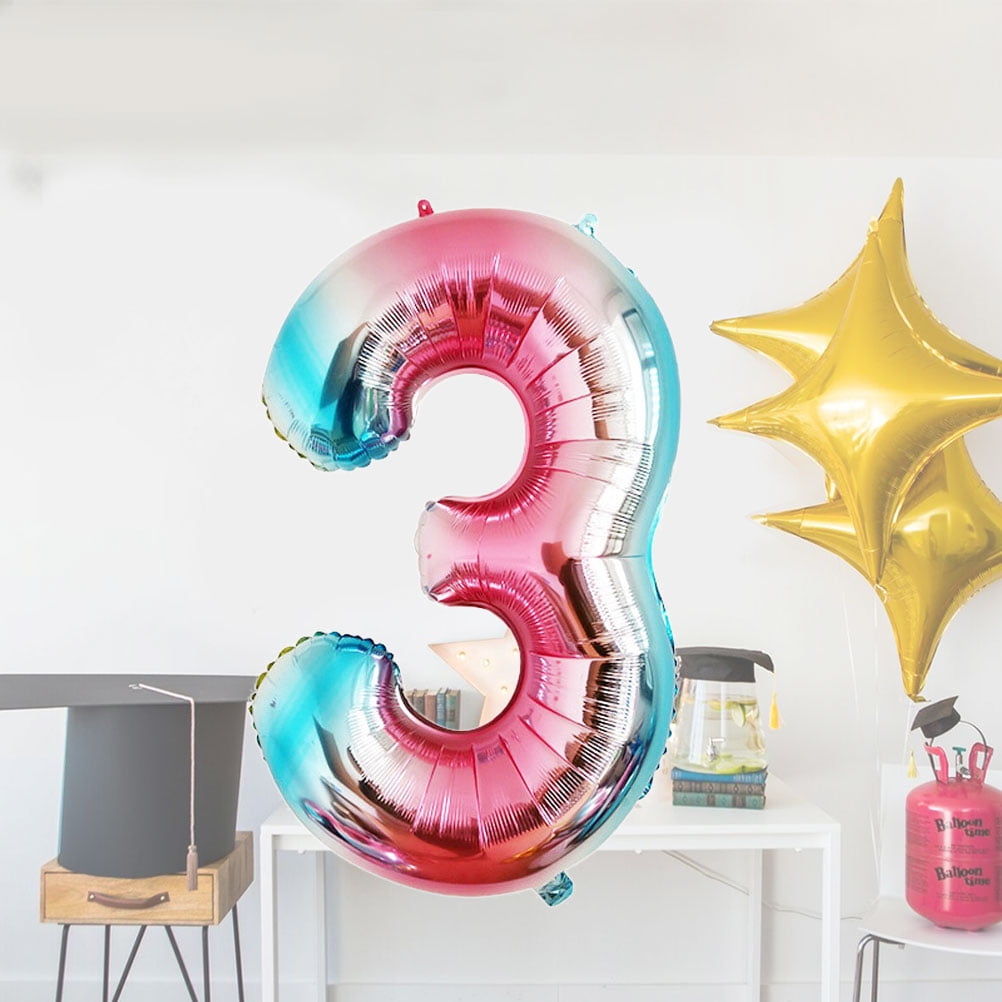 Worgeous Gold Number Balloons Digital Aluminum Film Celebration ...