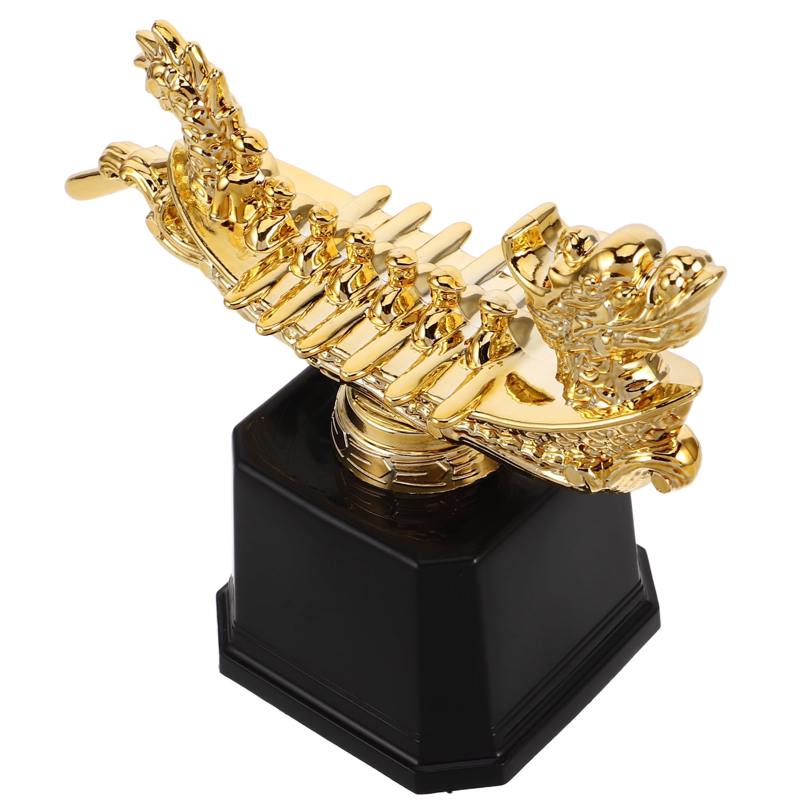 Worgeous Gold Trophy Cup Plastic Dragon Boat Shaped Award Trophy First ...