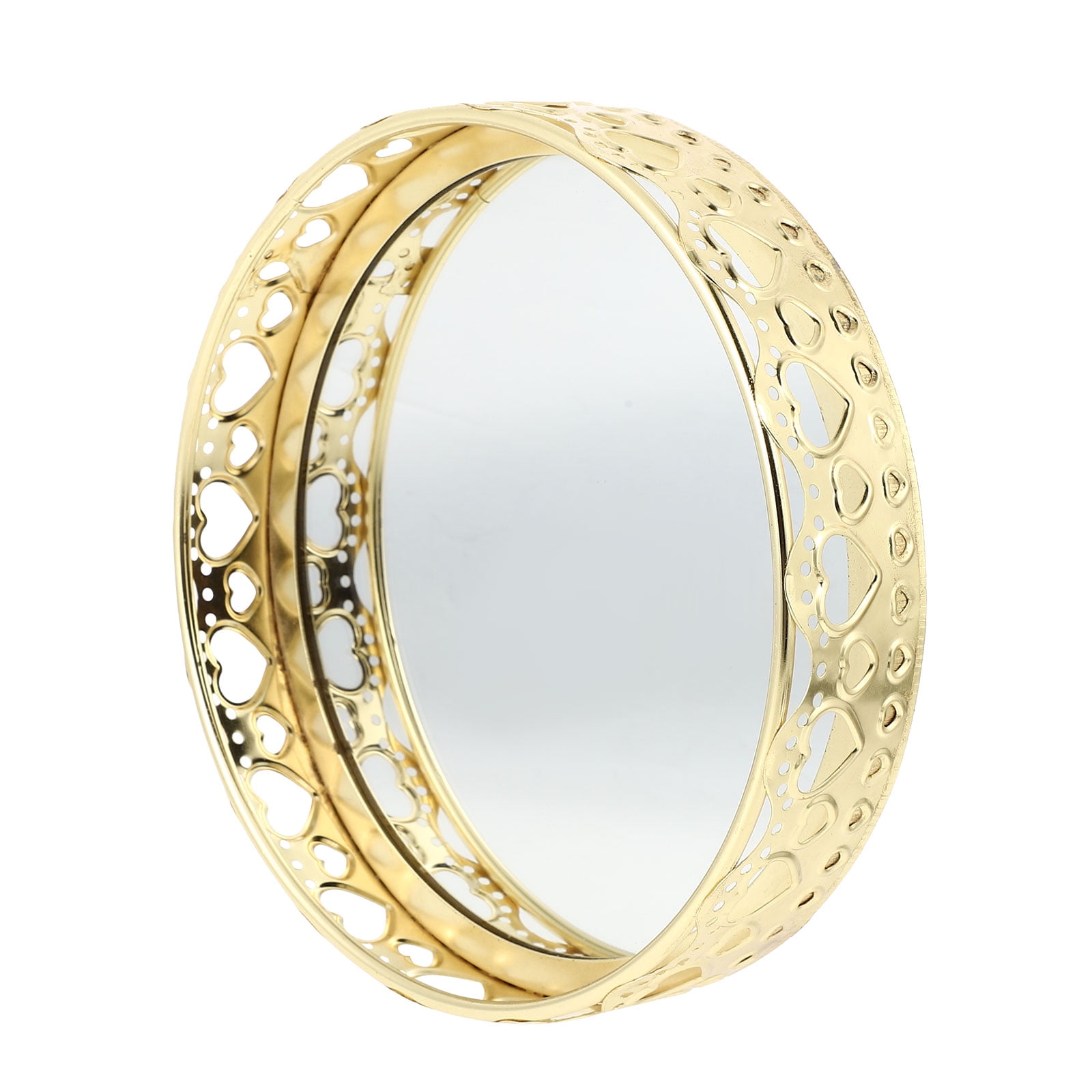 Worgeous Golden Alloy and Glass Jewelry Storage Plate for Cosmetics ...