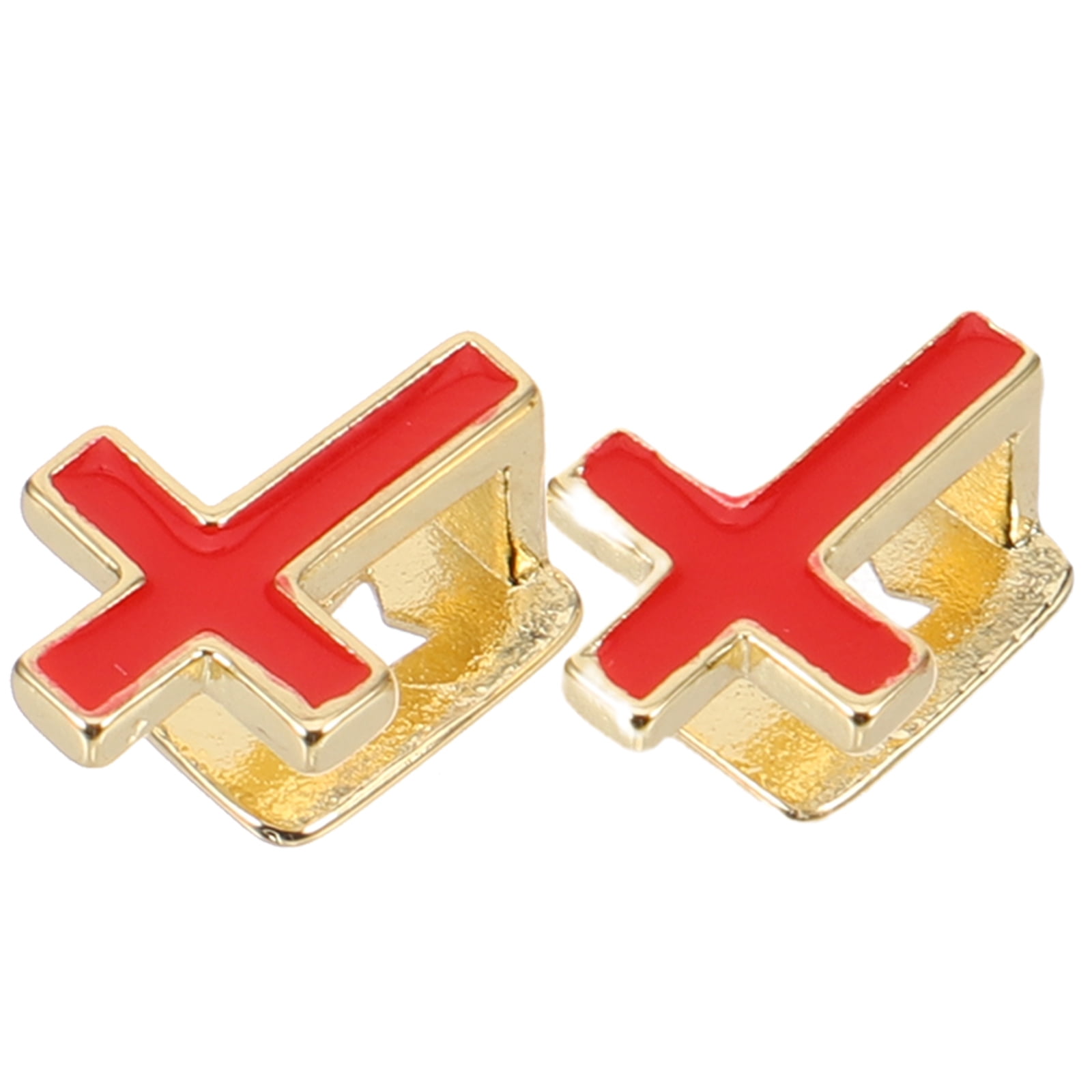 Masteelf 2Pcs Cross Shaped Golden Metal Teeth Caps for Rapper Props Hip ...