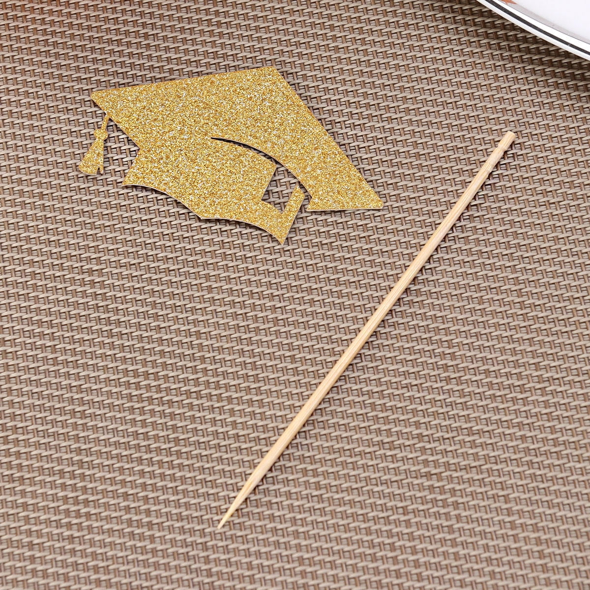 Worgeous Golden Paper Cake Toppers with Graduation Design for Cupcake ...