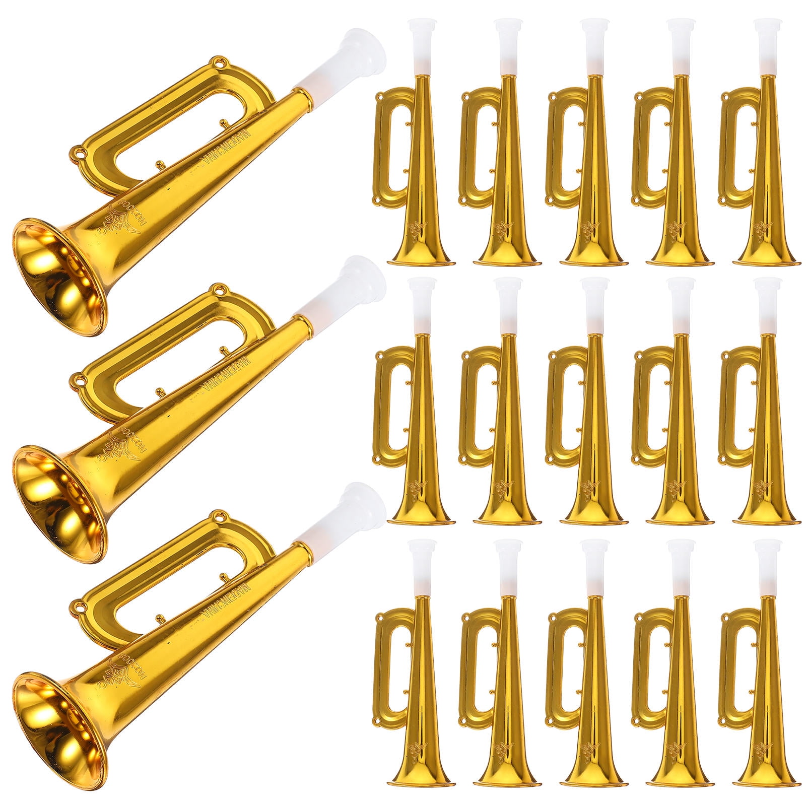 Worgeous Golden Plastic Trumpet Toys for Kids Playing Promotional Props ...