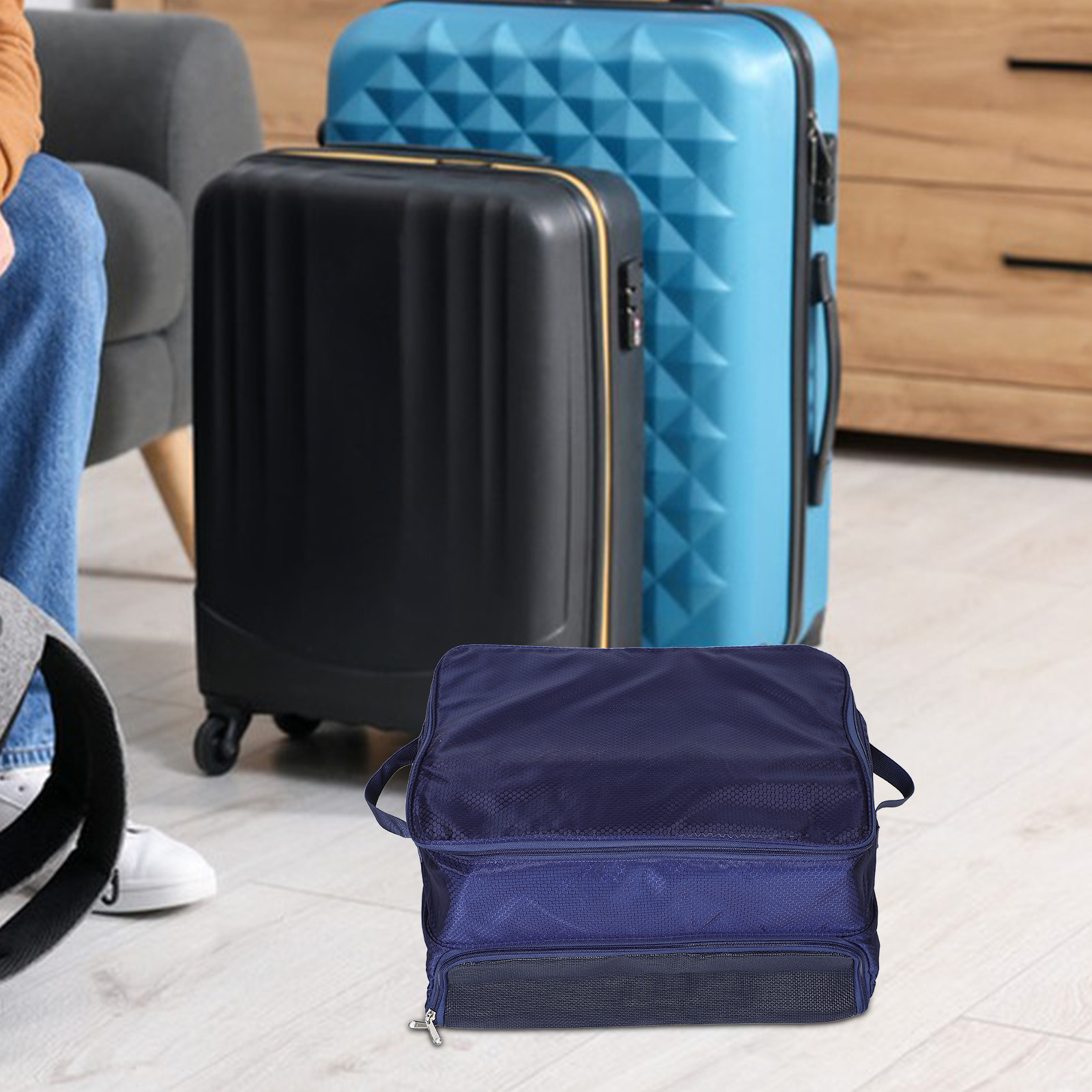 FUTUREORYY Golf Trunk Organizer For Men Dark Blue 1Pcs 17 3X13 4X2 0In