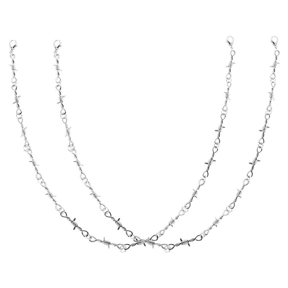 Worgeous Gothic Thorns Necklace For Women Metal Chain With Barbed Wire ...