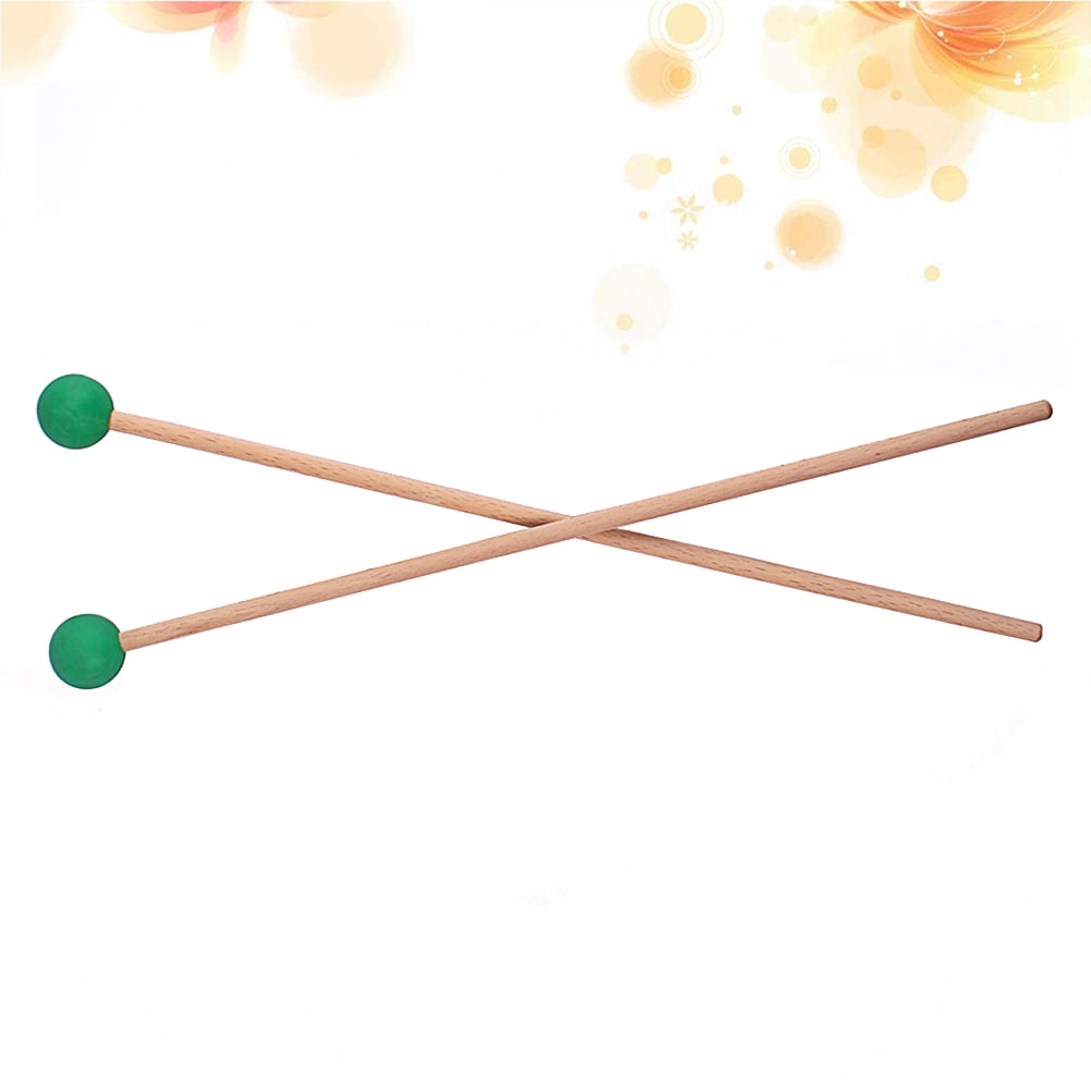 KALLORY Percussion Mallets Green Glockenspiel Drumsticks Rubber 1 Pair ...