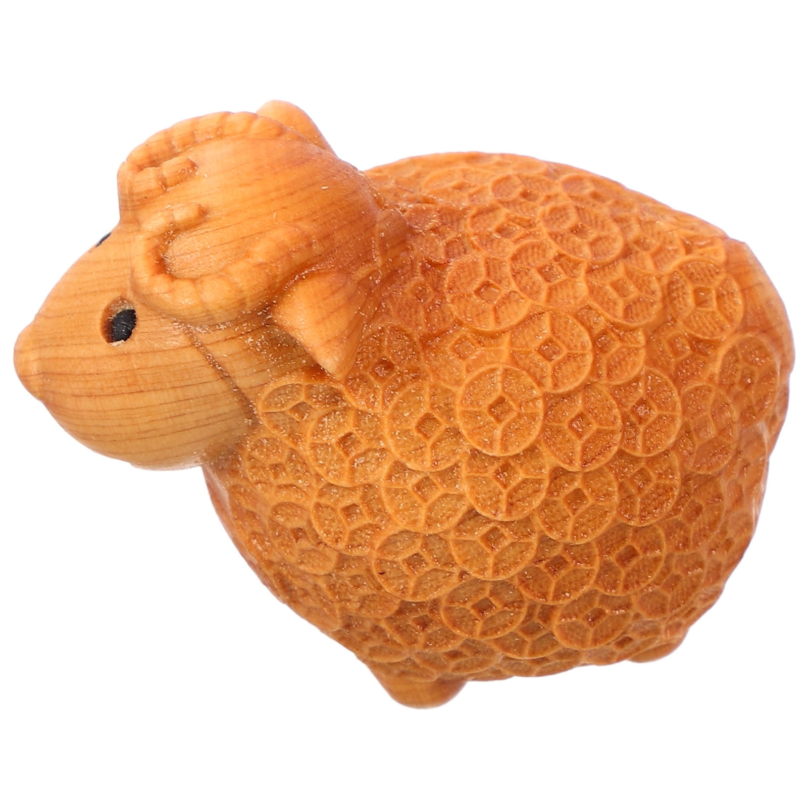 Worgeous Hand-Carved Wooden Sheep Figurine Tabletop Small Sheep Carved ...