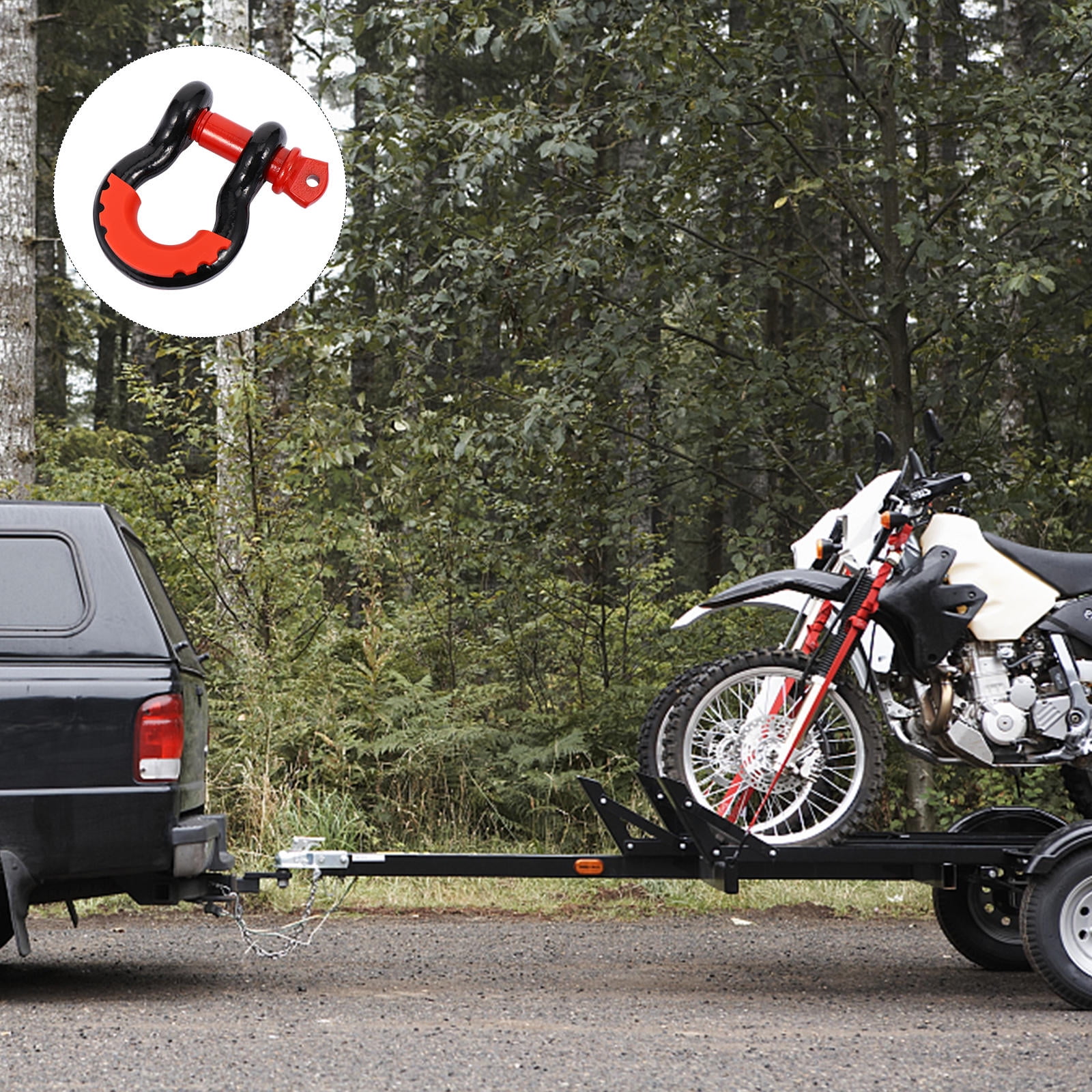 Worgeous Heavy Duty Steel Trailer Ring Racing Tow Hook U Type Shackles ...