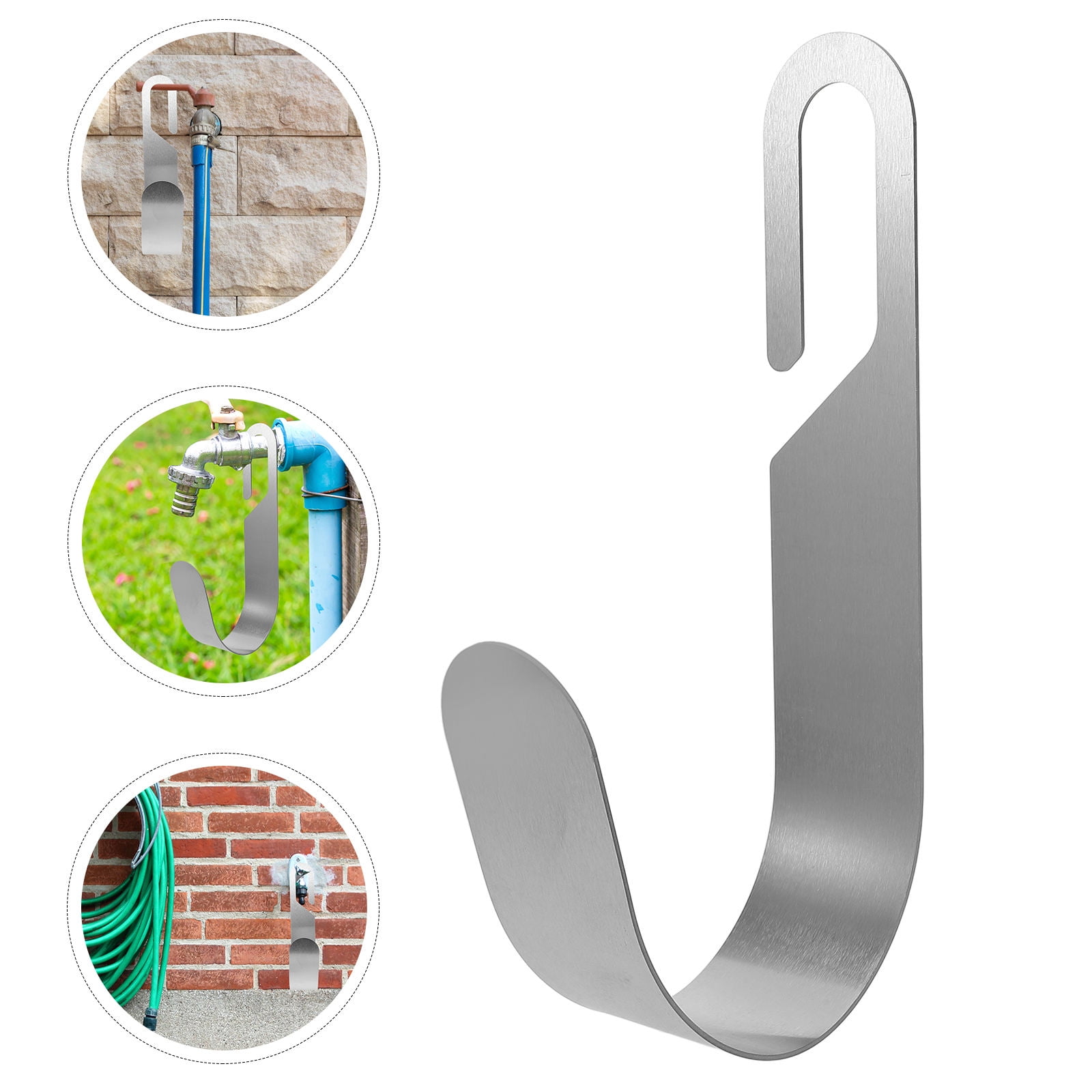 Worgeous Hose Hook Holder Organizer Lawn Rack Wall Mount Hooks Silver ...