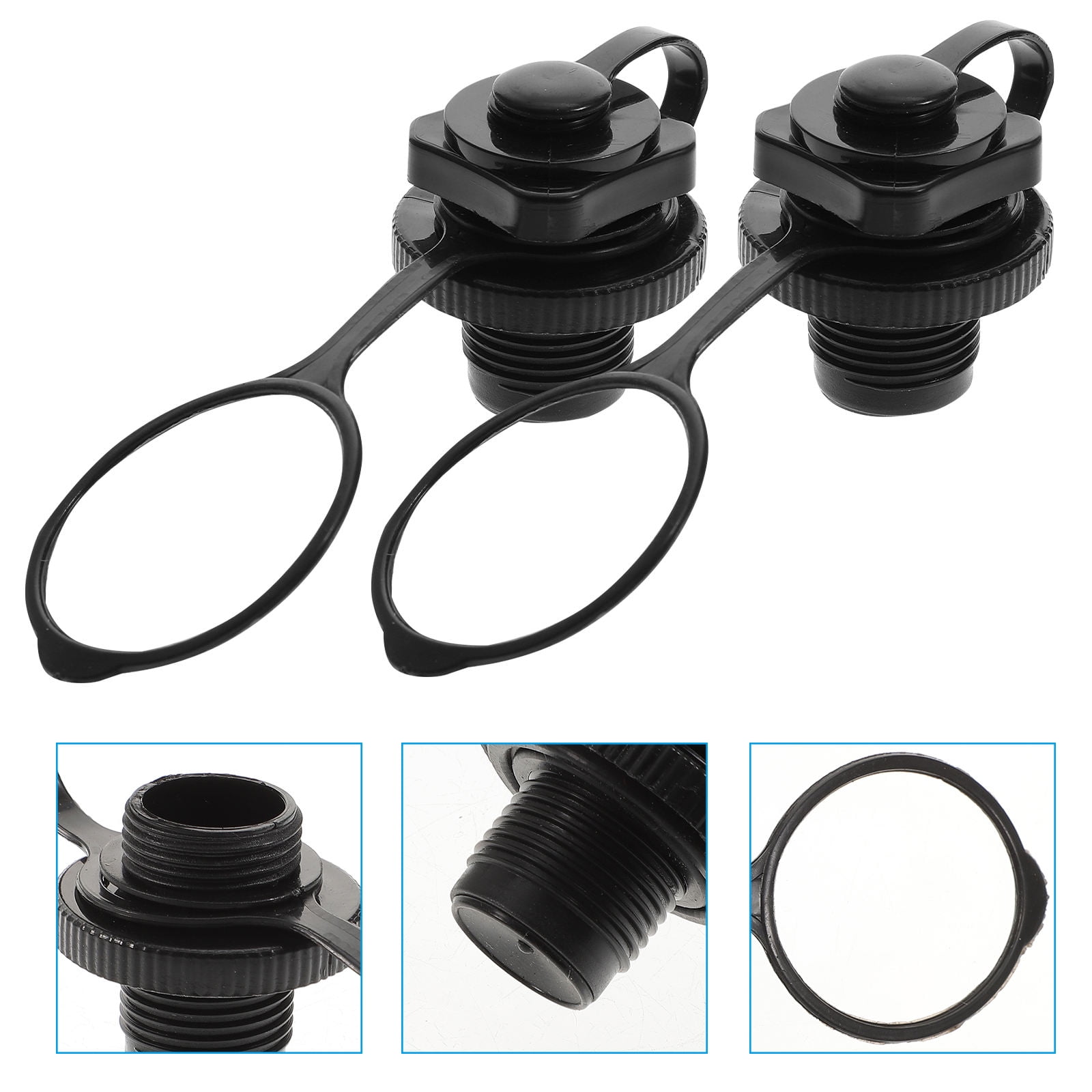 Worgeous 螺旋气嘴 Inflatable Boat Air Valve Plug Pump Hose Adapter Black ...