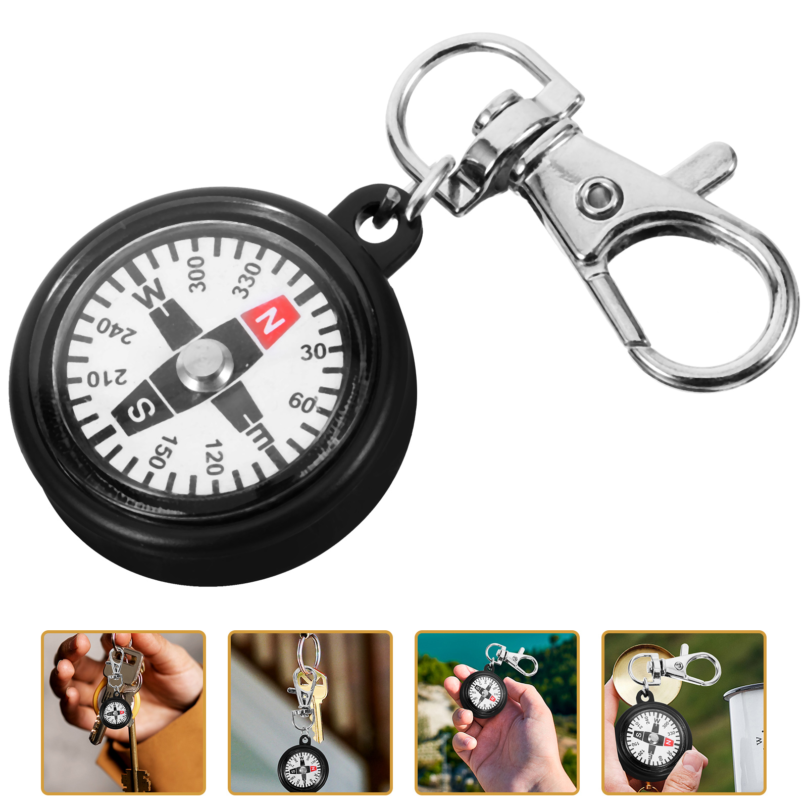 Worgeous Key Ring Compass Compass Hiking Plastic Small Compass Portable ...