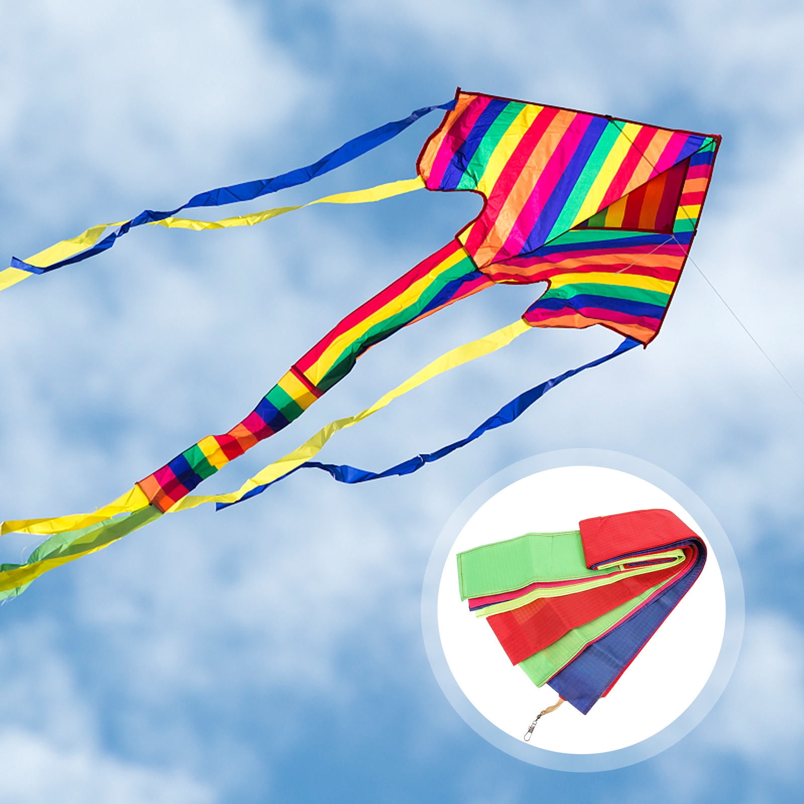 WORGEOUS Kite Tail Rainbow Streamers Ribbons Decoration Outdoor Child ...