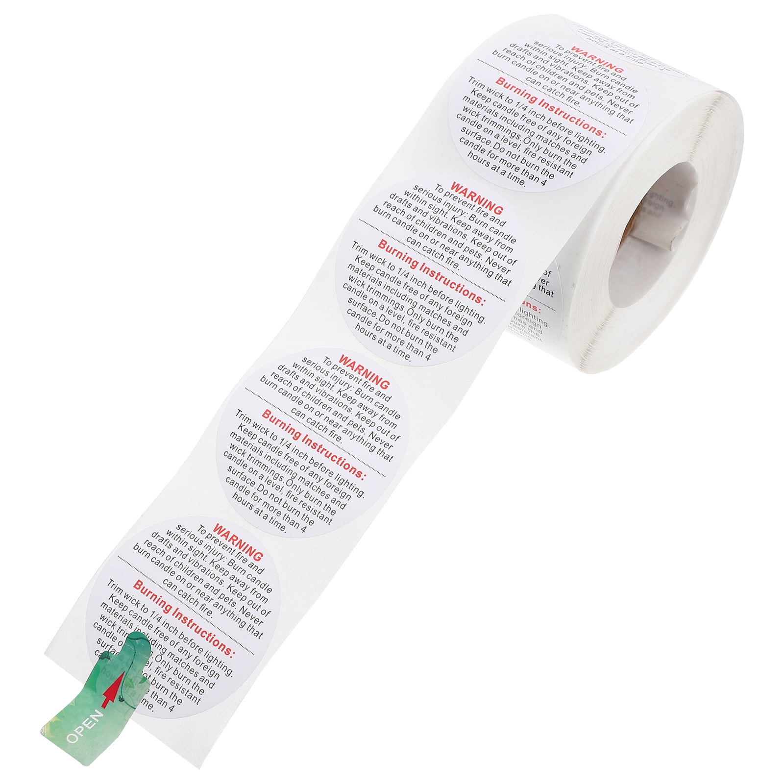 Worgeous Label Lamp Candle Warning Stickers Self-adhesive Jars Safety ...