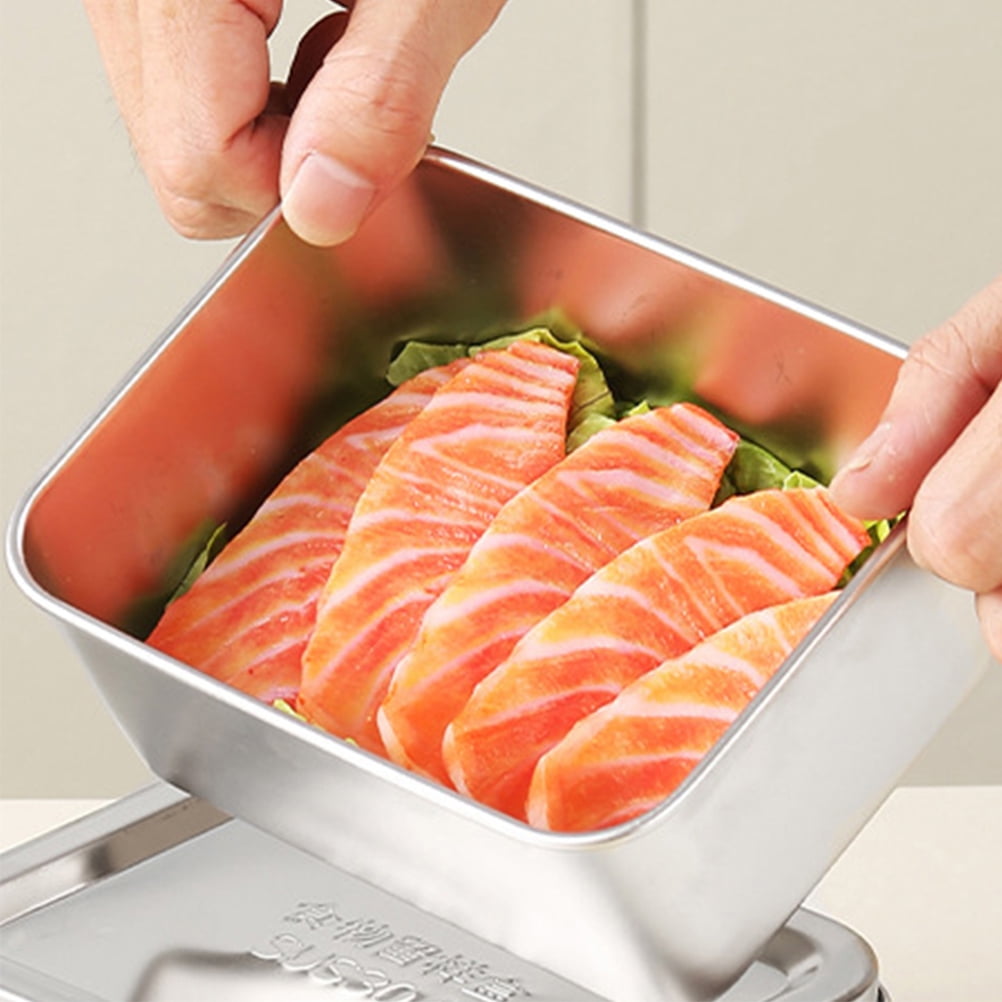 Worgeous Large Stainless Steel Food Storage Box with Lid for Home Use ...