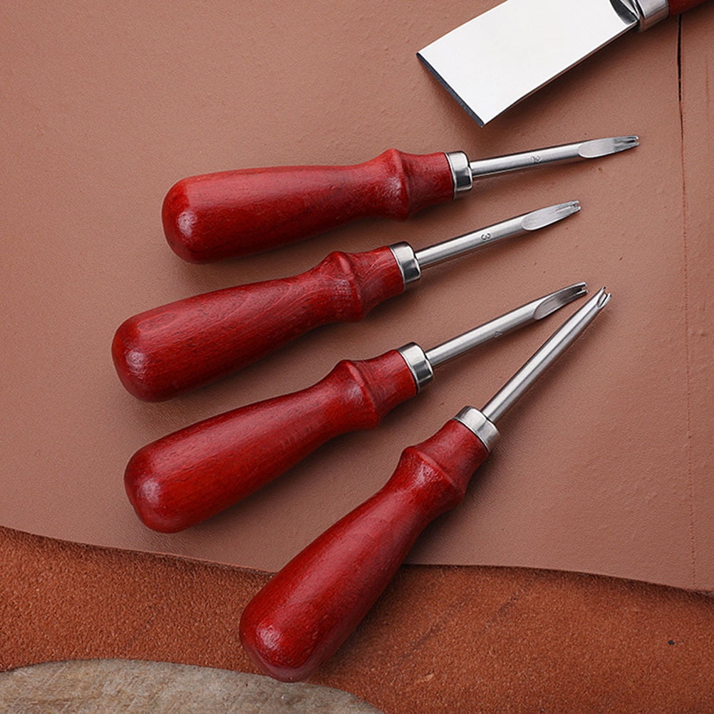 Worgeous Leather Beveler with Stainless Steel Blade and Wooden Handle ...