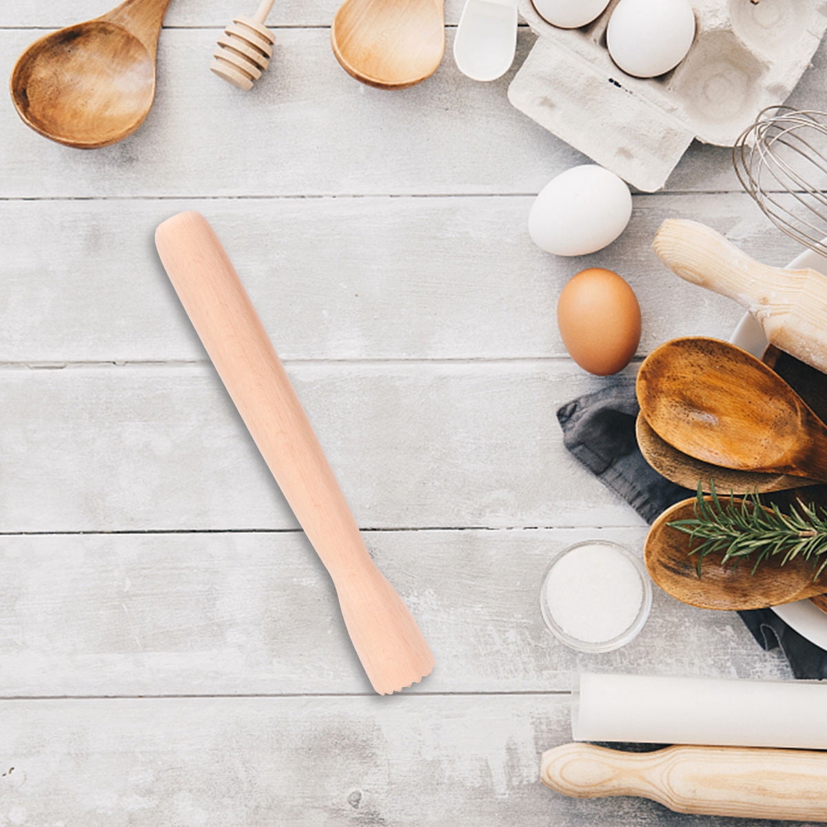 Worgeous Food Grinding Stick Beech Long Handle Stirring Canning Tool ...