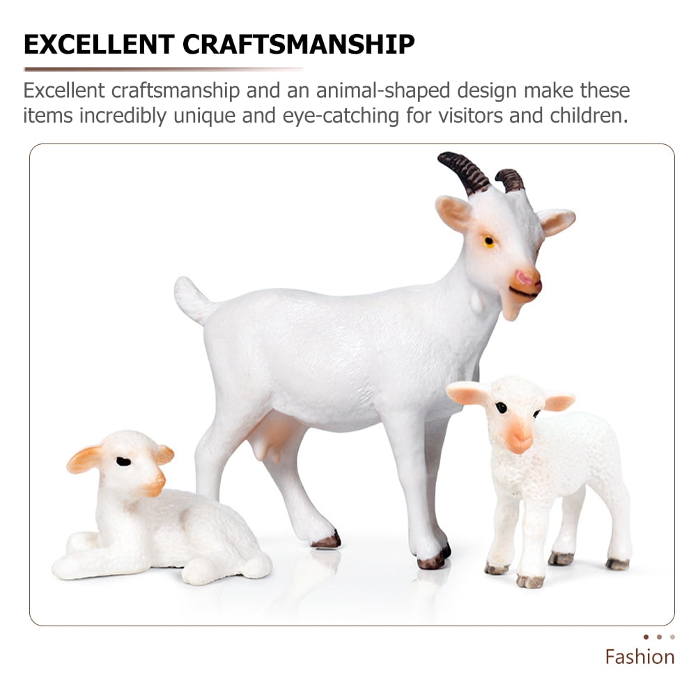 Raindrops Lifelike Sheep Figurines for Kids Plastic White Miniature ...