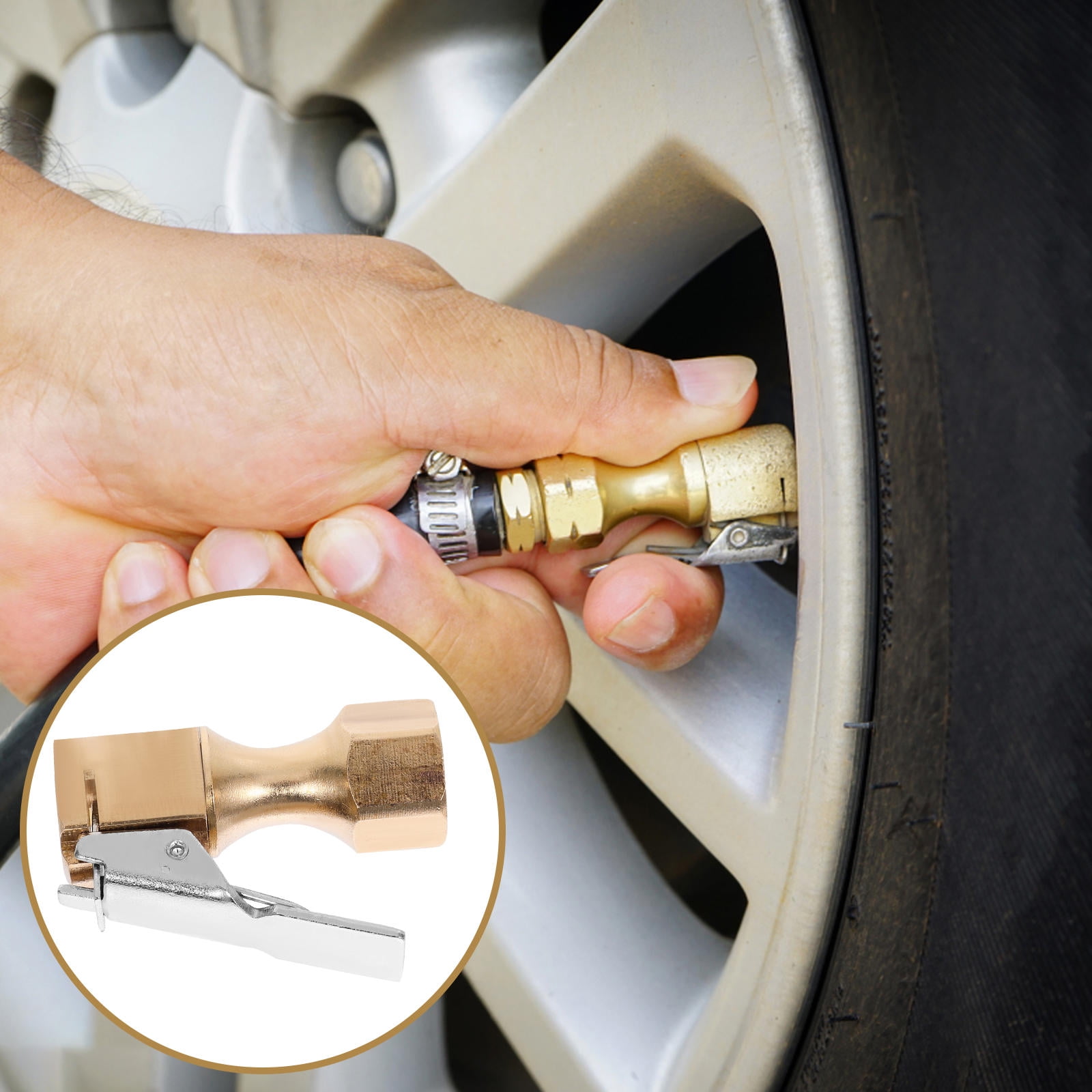 Worgeous Locking Air Chuck Copper Self-locking Tire Inflation Chuck ...