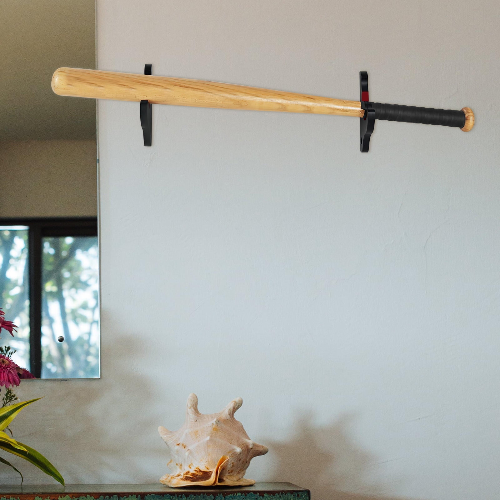 Worgeous Bat Rack For Home Baseball Bat Rack Wood Black 1 Pair ...