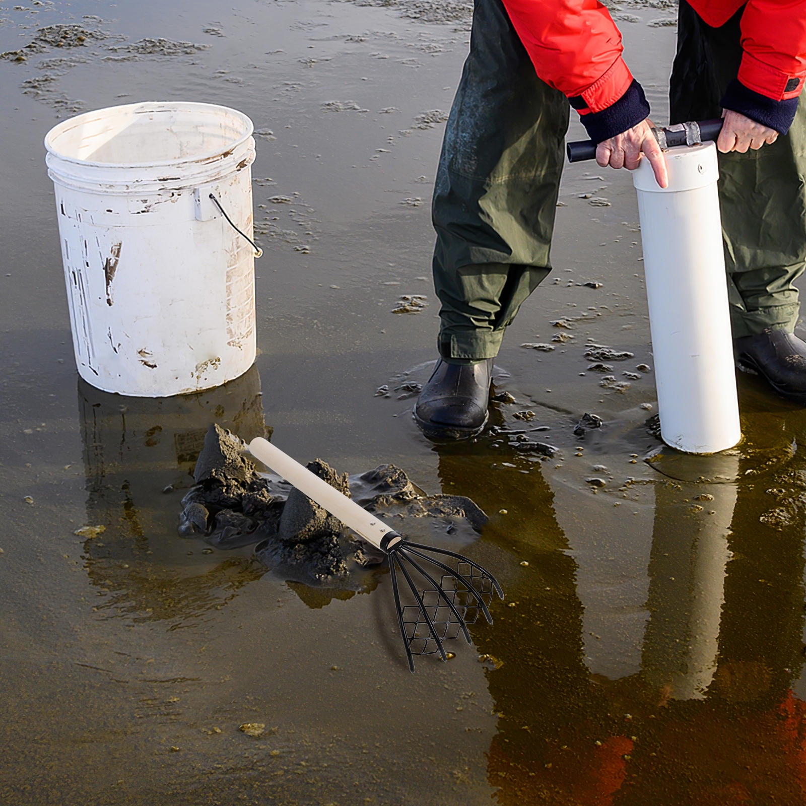 Worgeous Metal Beach Rake with Strong Iron Material for Outdoor Use and ...