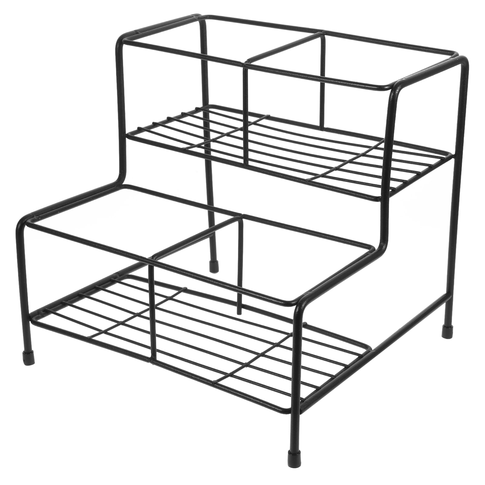 RENACLIPY Black Iron Syrup Bottle Organizer Multi Tier Compact Design ...