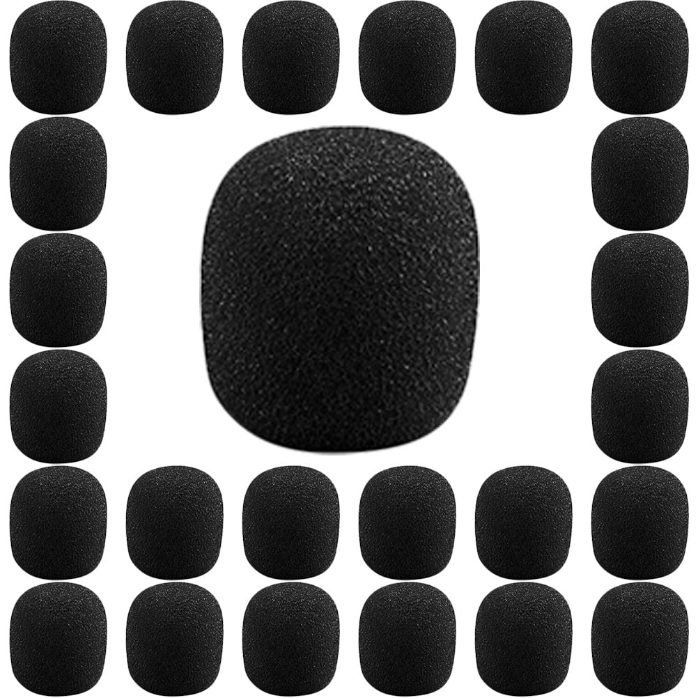 Worgeous Microphone Covers 50Set Black Sponge for General Users KTV ...