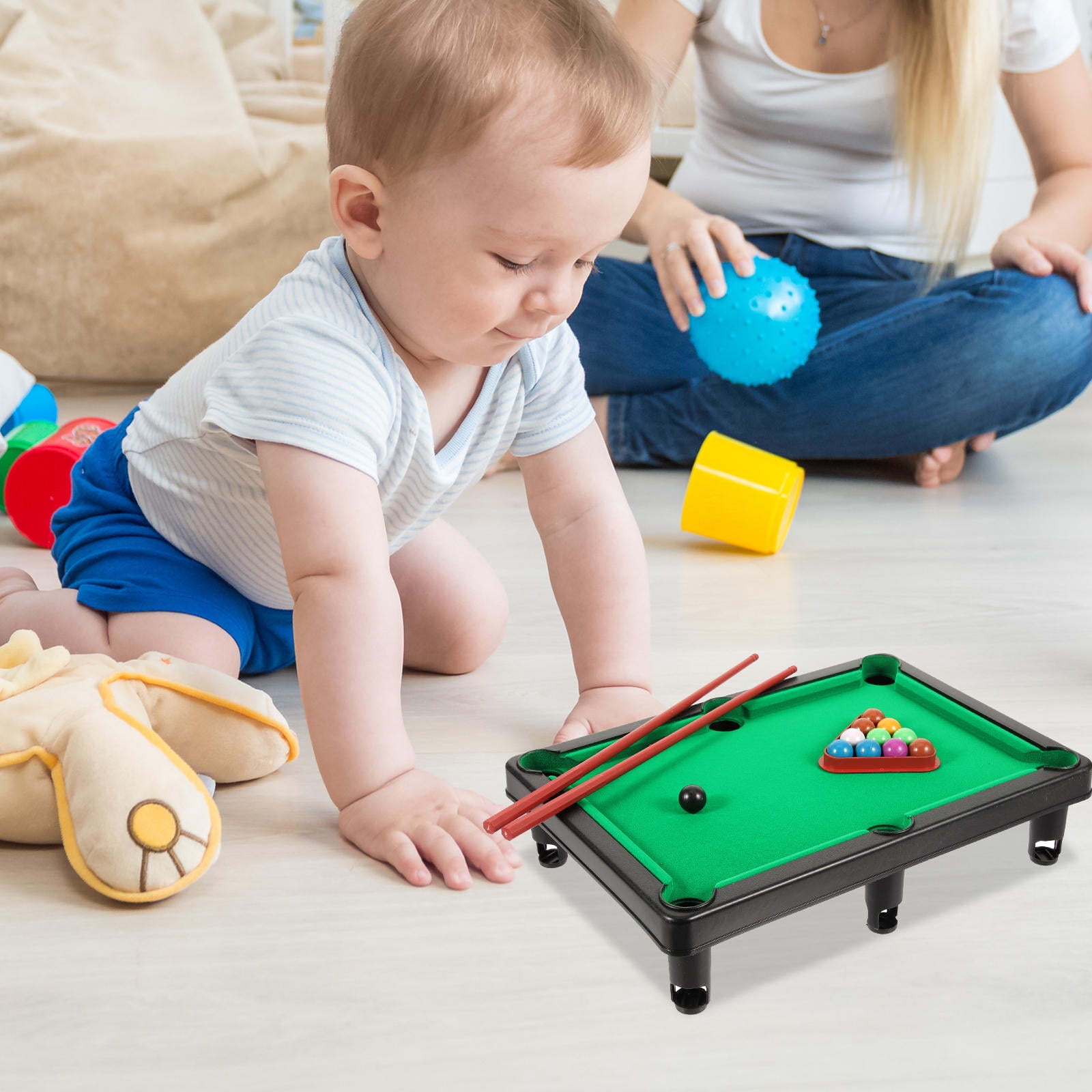 RENACLIPY Plastic Miniature Billiard Table Set for Home Use 1 Set ...