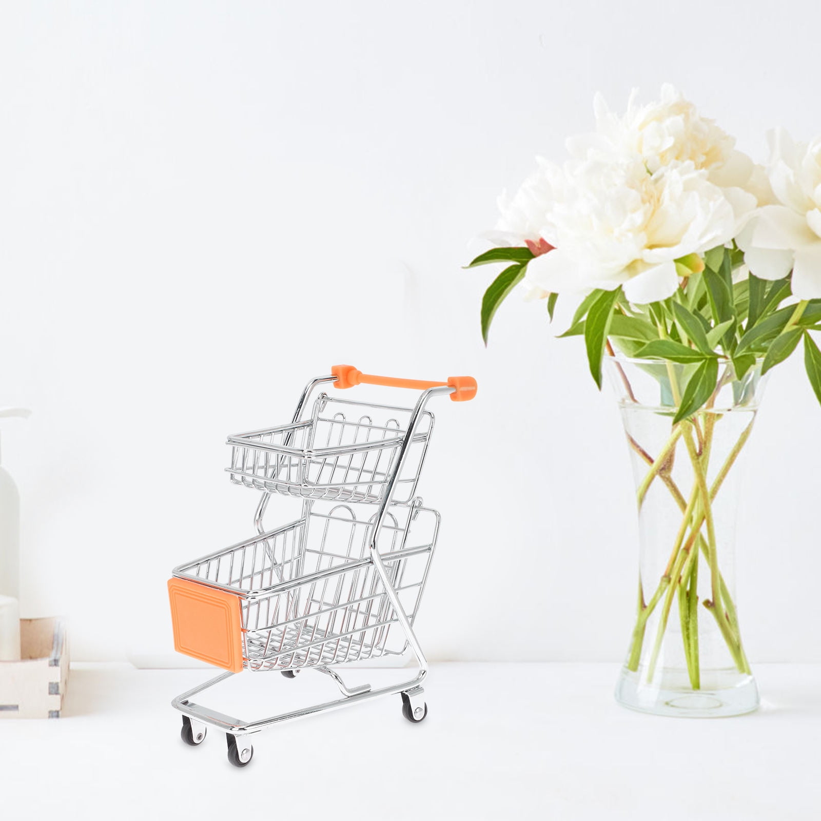 Worgeous Mini Shopping Cart Model 1 Set Desktop Supermarket Trolley Toy ...