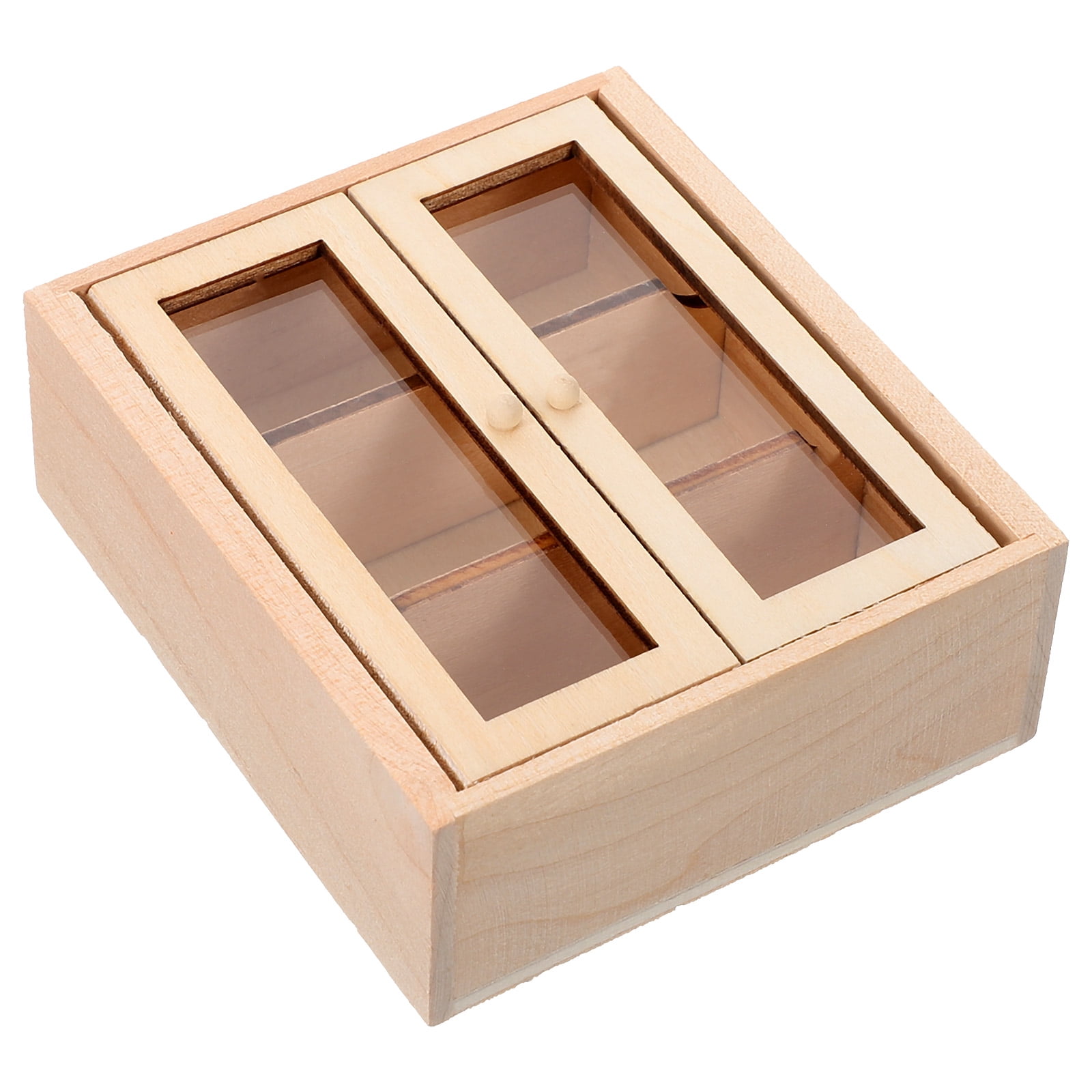 Luxshiny Wood Mini Cabinet Khaki For Mini Craft Enthusiasts 1Set ...