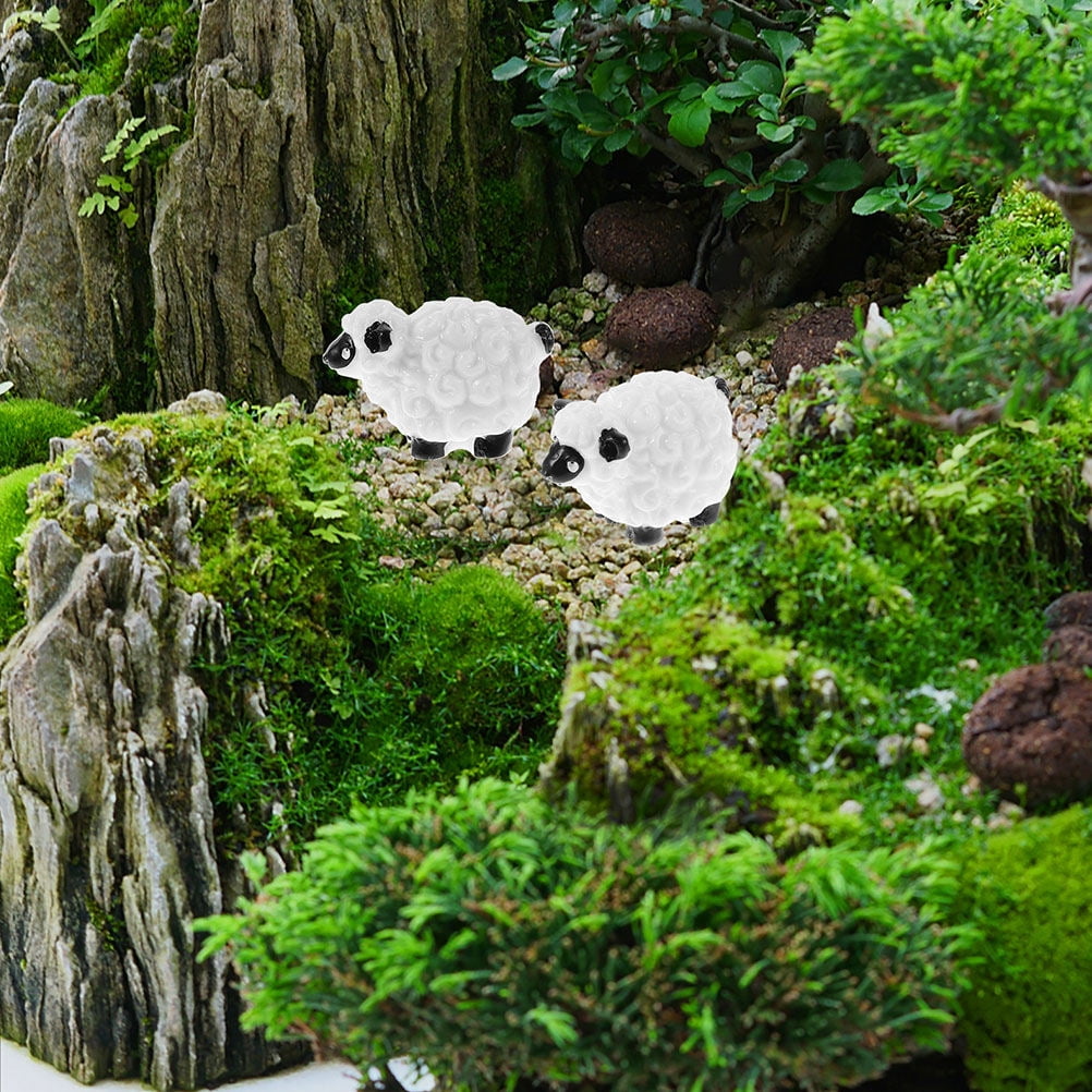 Worgeous Miniature Farm Resin Figurines 15 Pieces White Goat Sculptures ...