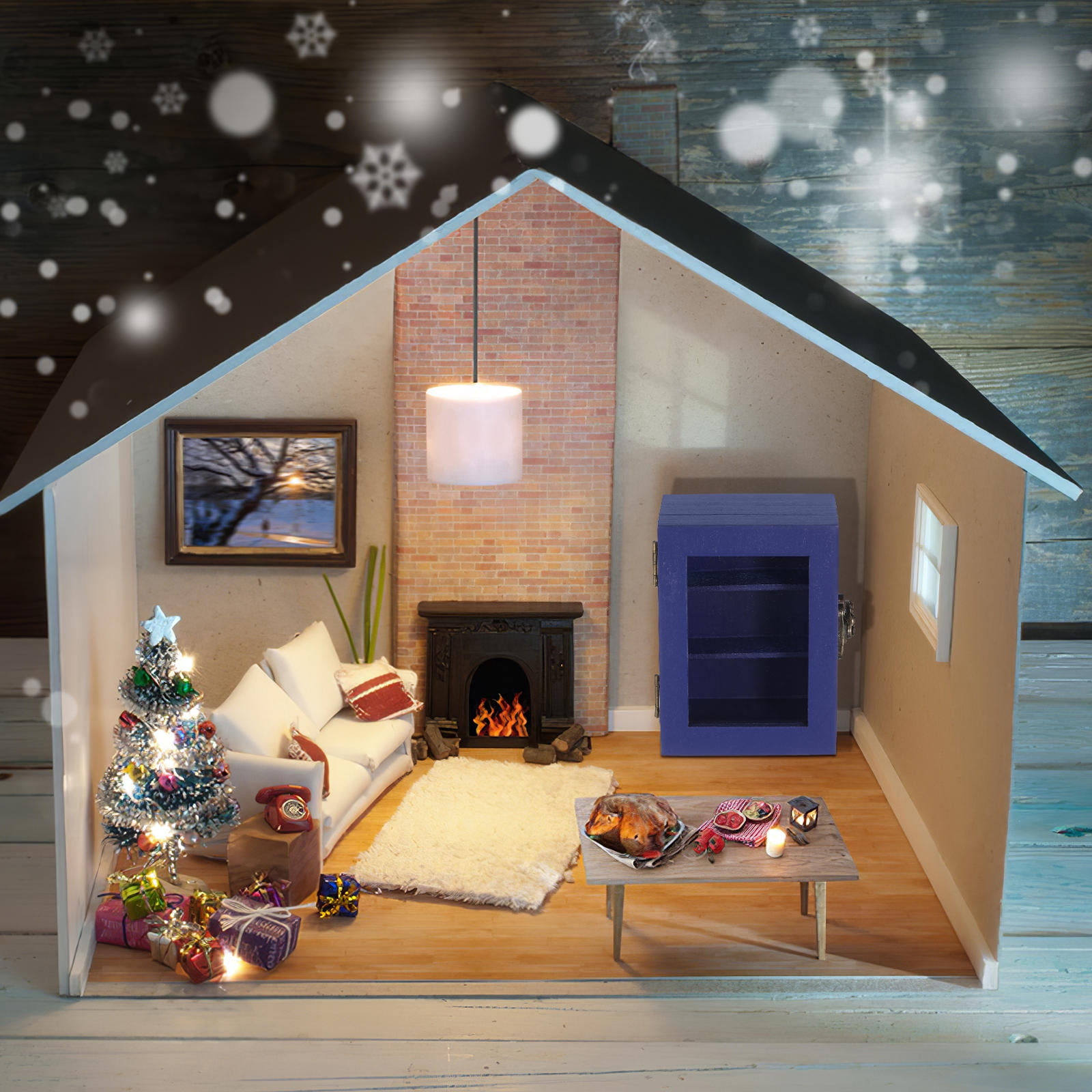 Worgeous Miniature Wood Bookcase Mini Display Shelf Tiny Bookcase For ...