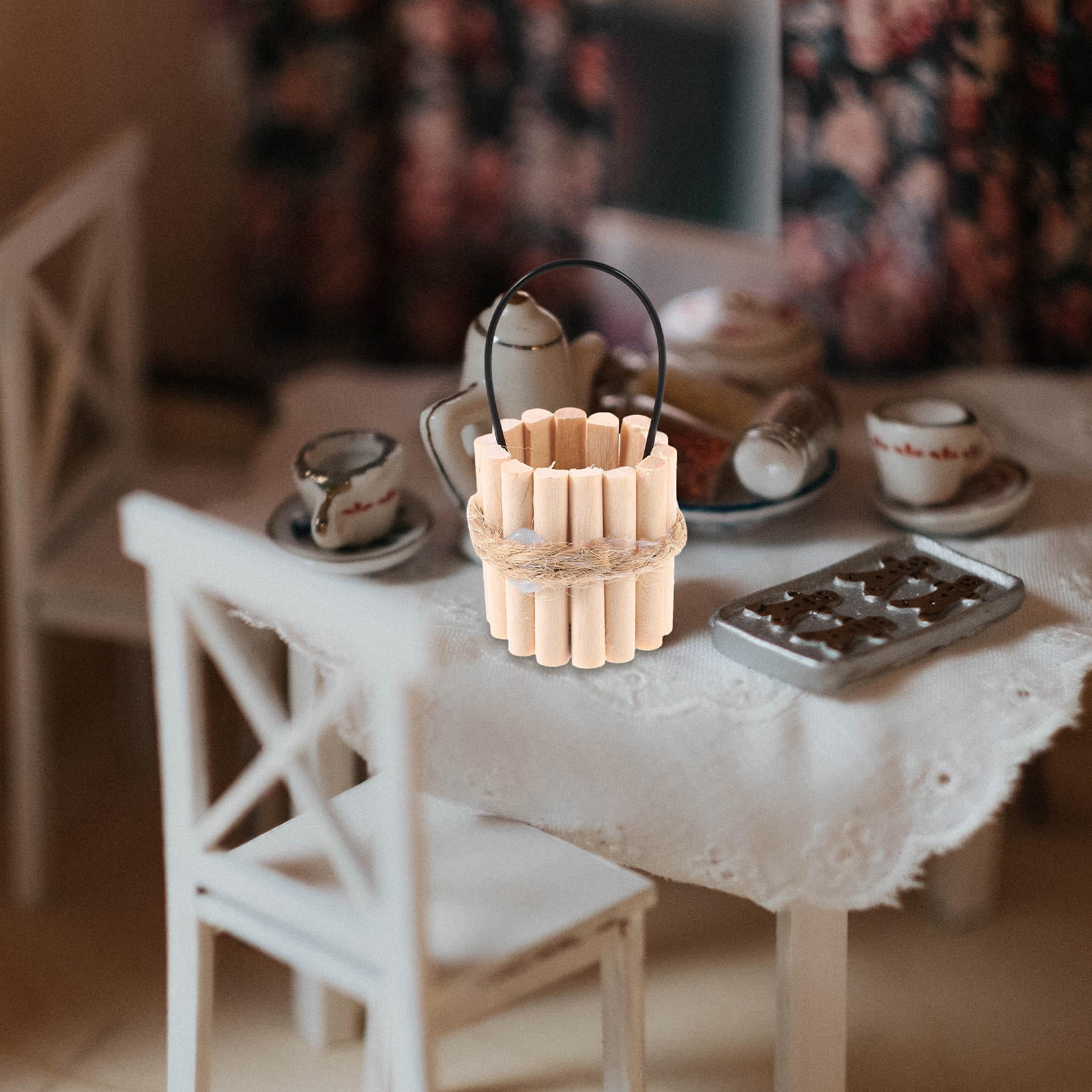 Worgeous Miniature Wooden Bucket for Decoration Use with Exquisite ...