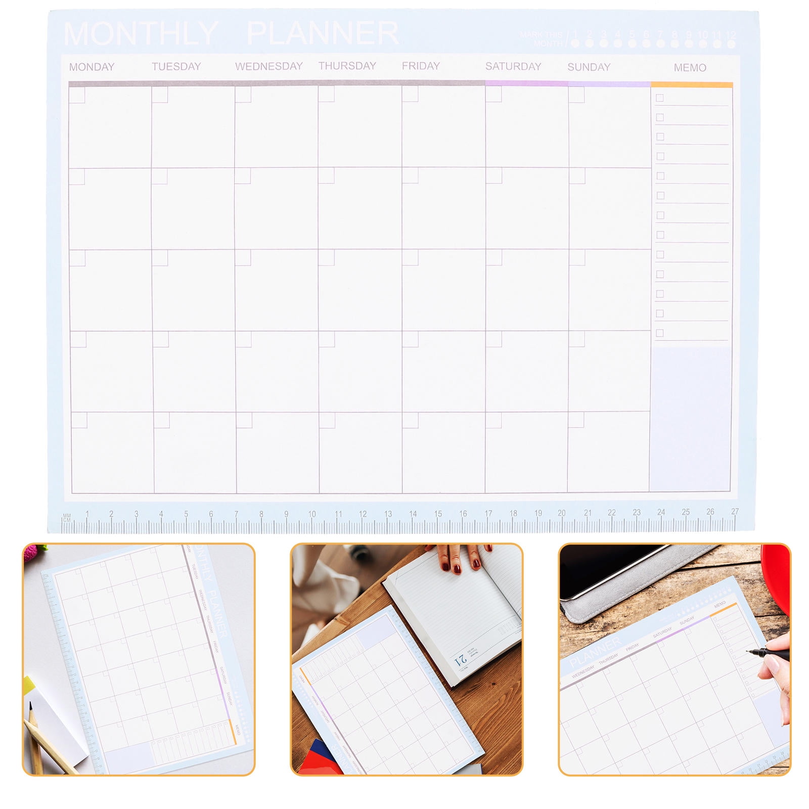 Worgeous Monthly Planner Calendar with 12 Months View for Easy Year ...