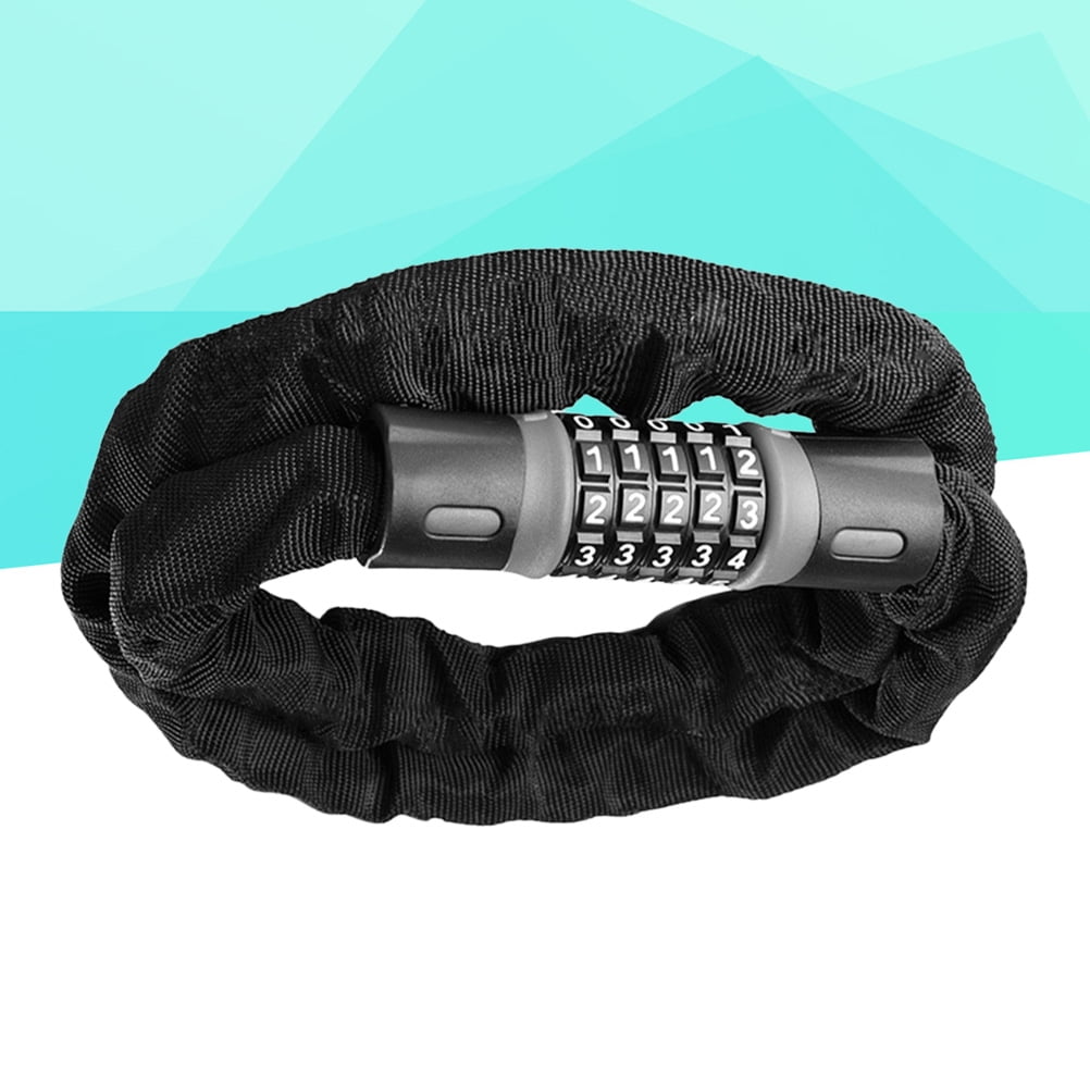 Raindrops Bike Chain Locks Resettable Password Bike Lock Nylon Black ...