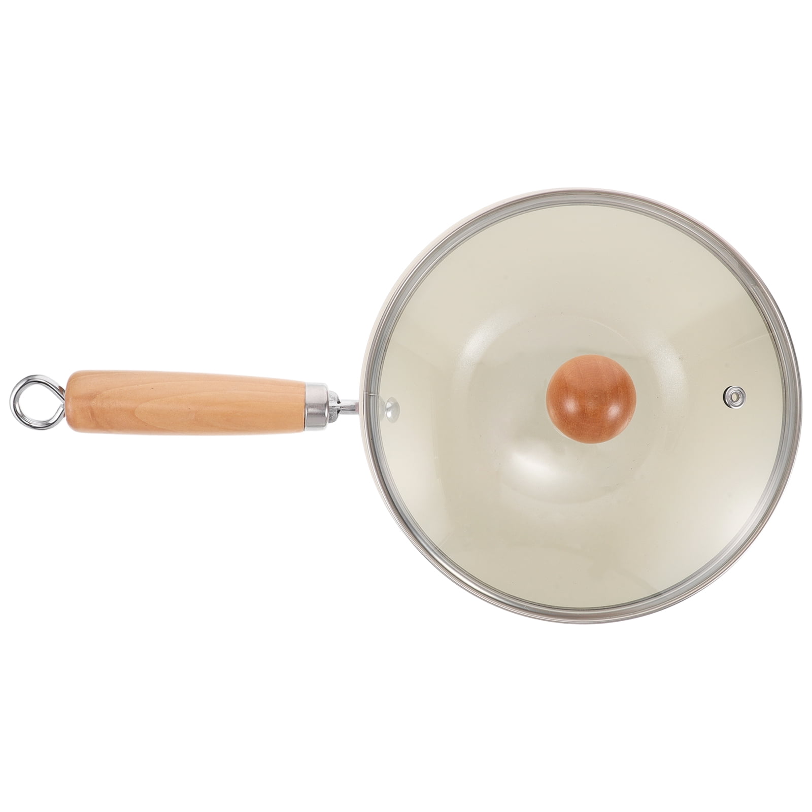 Worgeous Nonstick Skillet with Wooden Handle and Glass Lid Iron Skillet ...