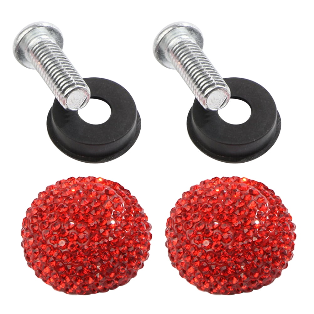 Worgeous Nuts and Bolts for License Plate Red Rhinestone Fasteners for ...
