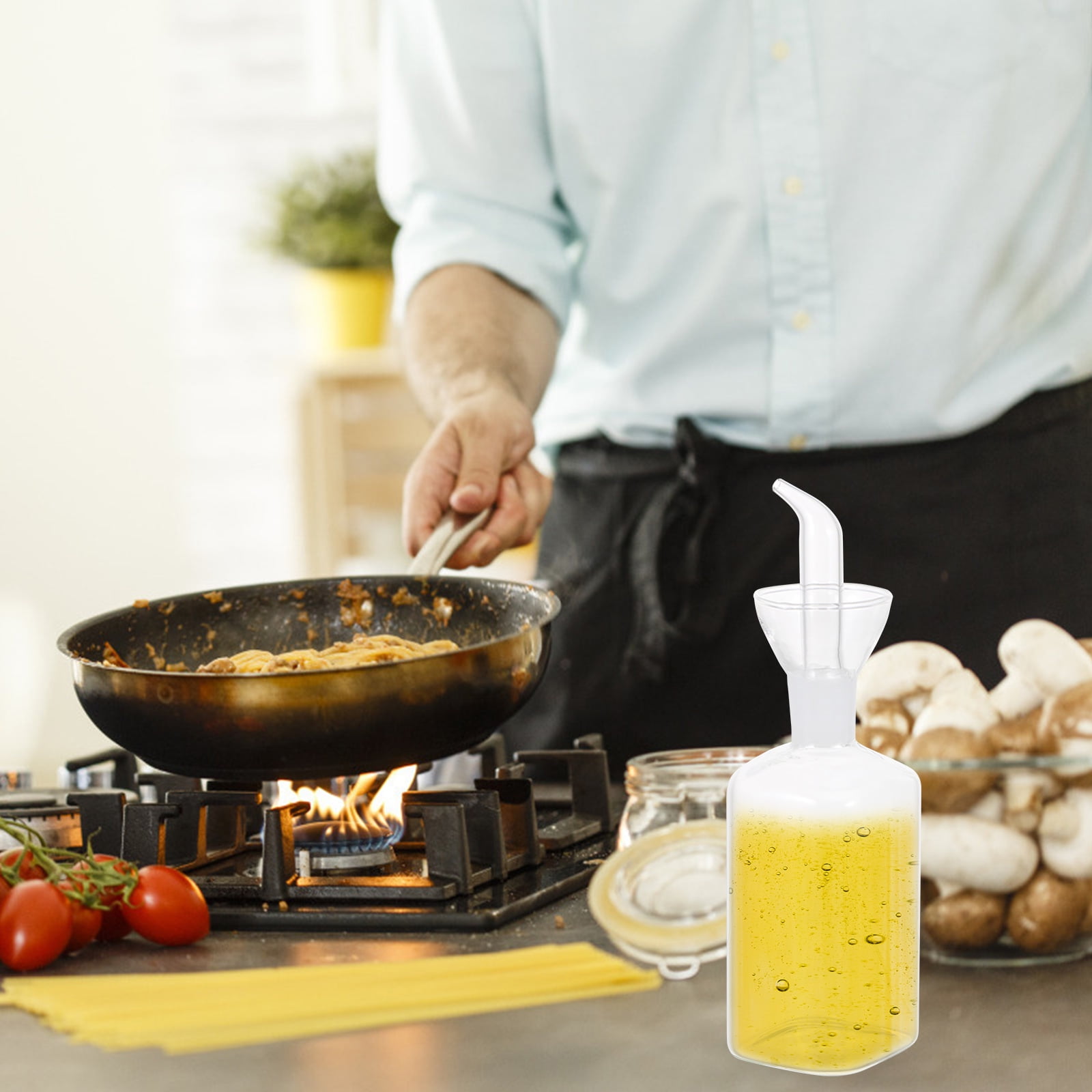 Worgeous Olive Glass Oiler Practical Bottle Picnic Condiment - Walmart.com