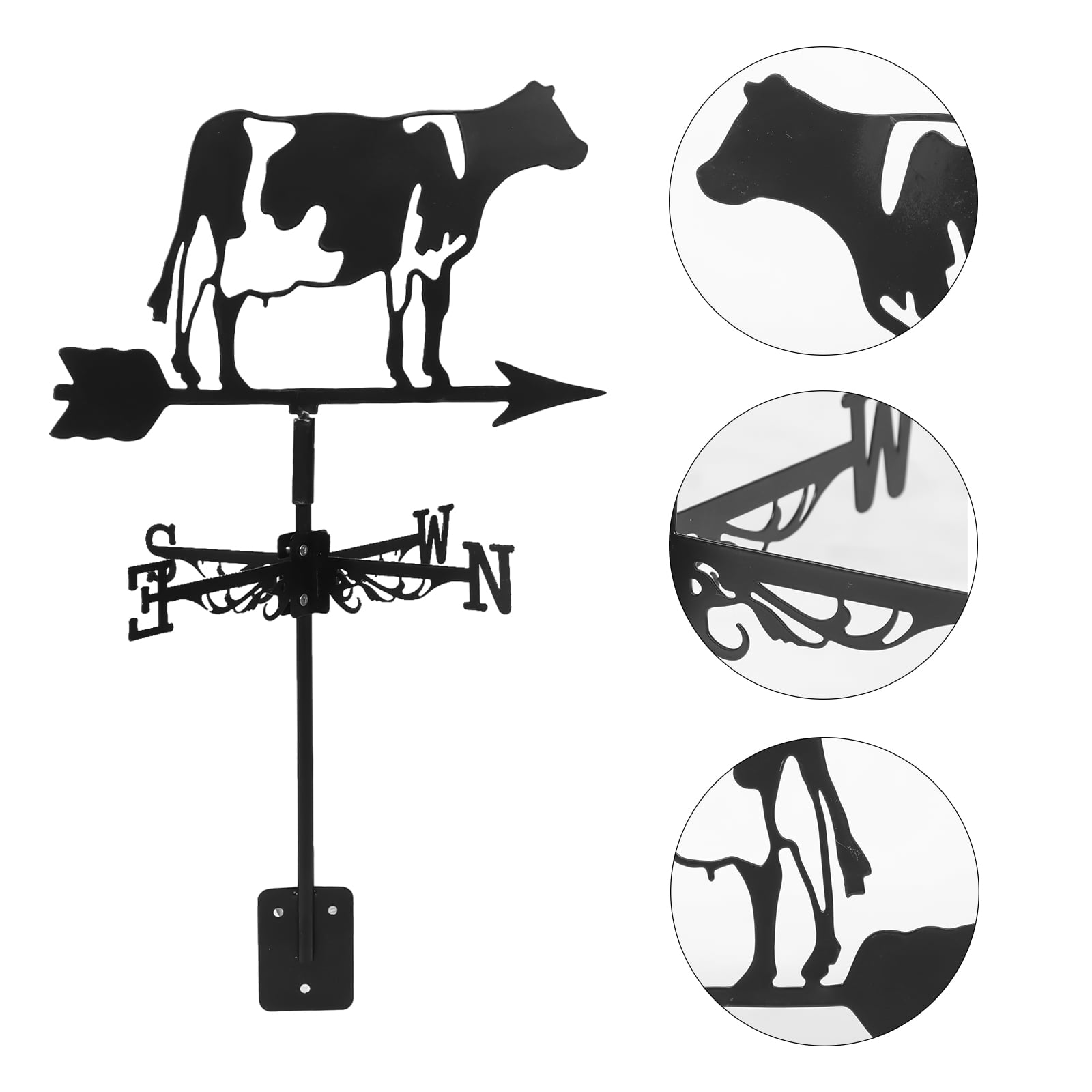Worgeous Outdoor Garden Metal Wind Direction Indicator 3D Cow ...
