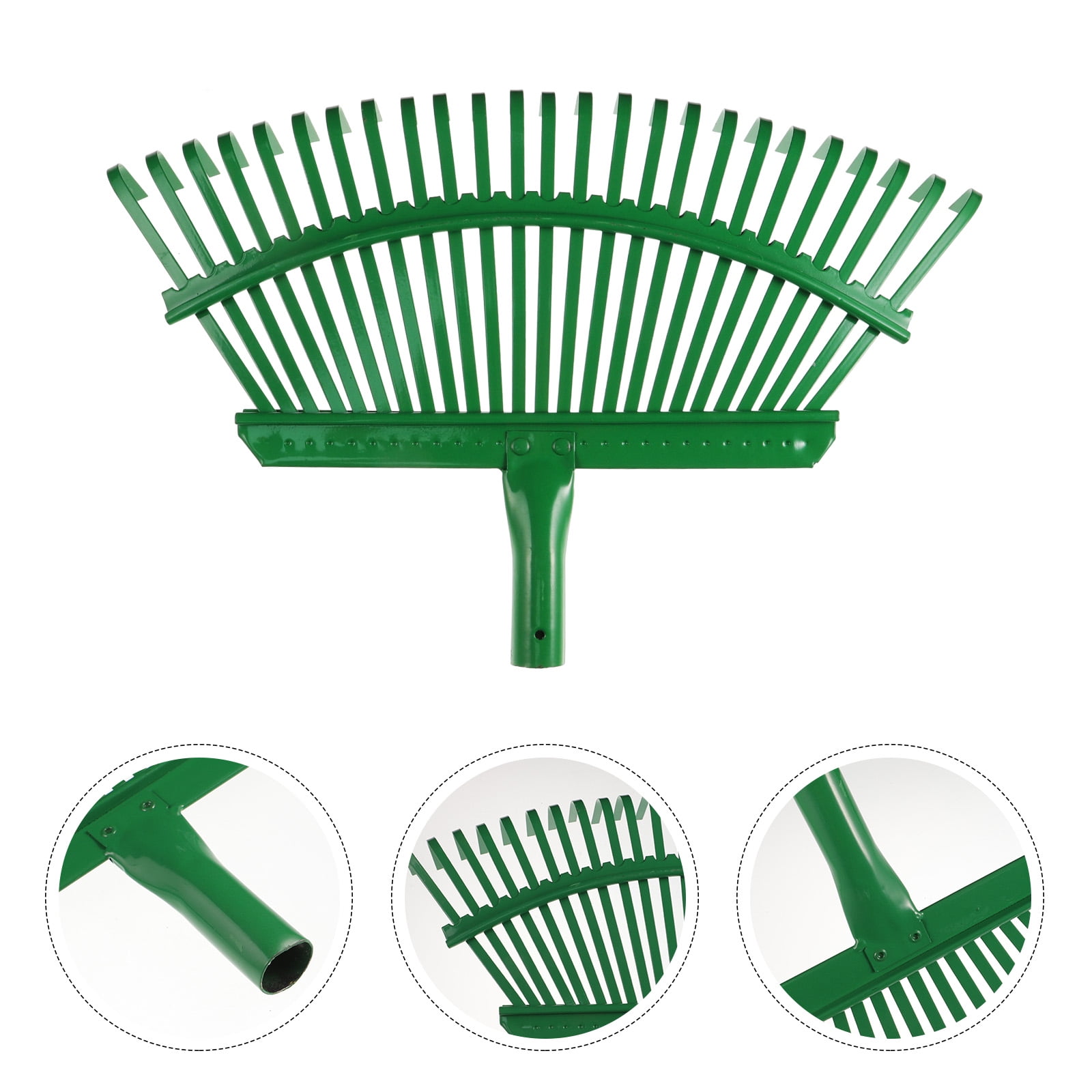 WORGEOUS Garden Pine Needle Rake Portable Metal Lawn Rake Garden Shrub ...