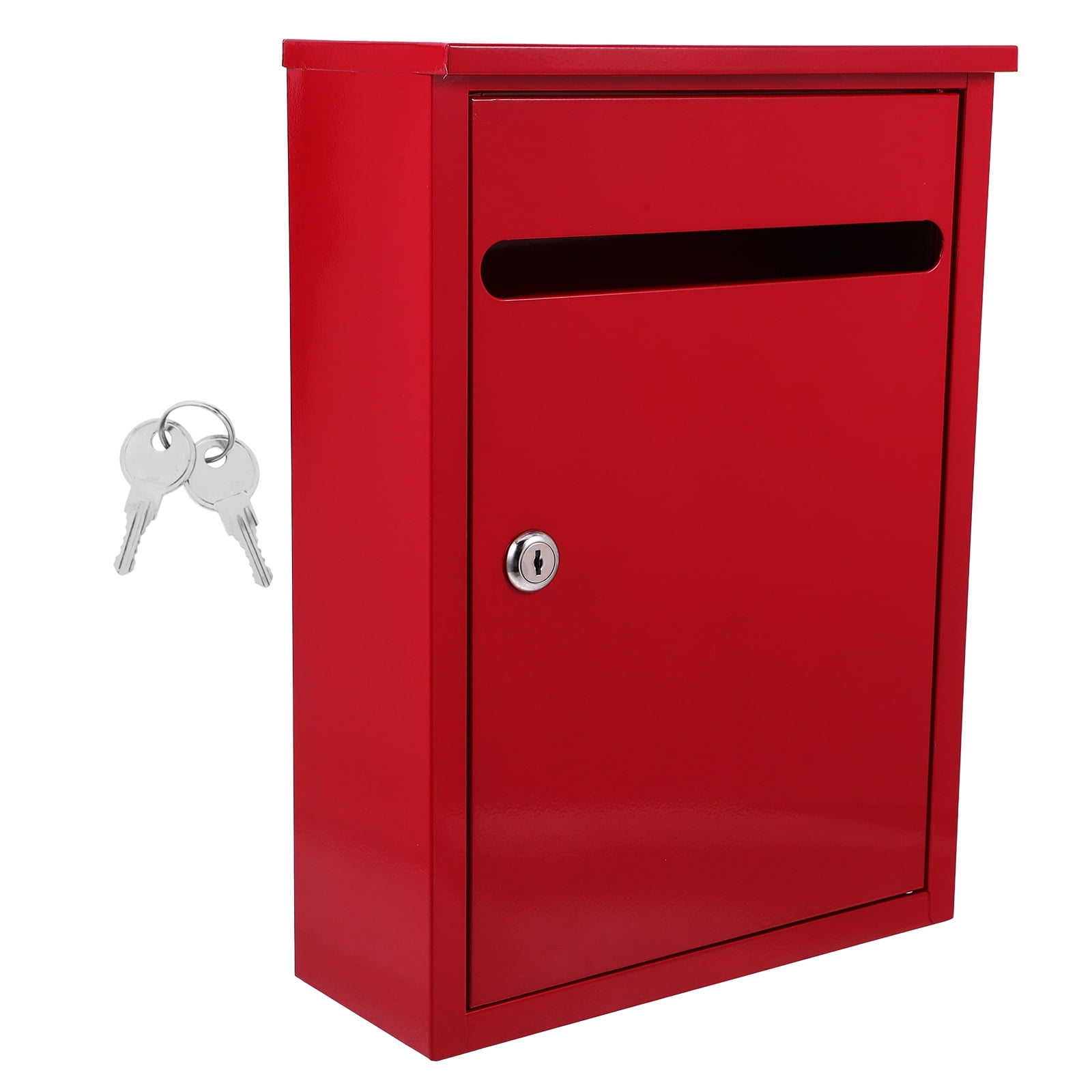 Worgeous Outdoor Mailbox Wire Shelf Label Holder Bolt Lock Office Red ...