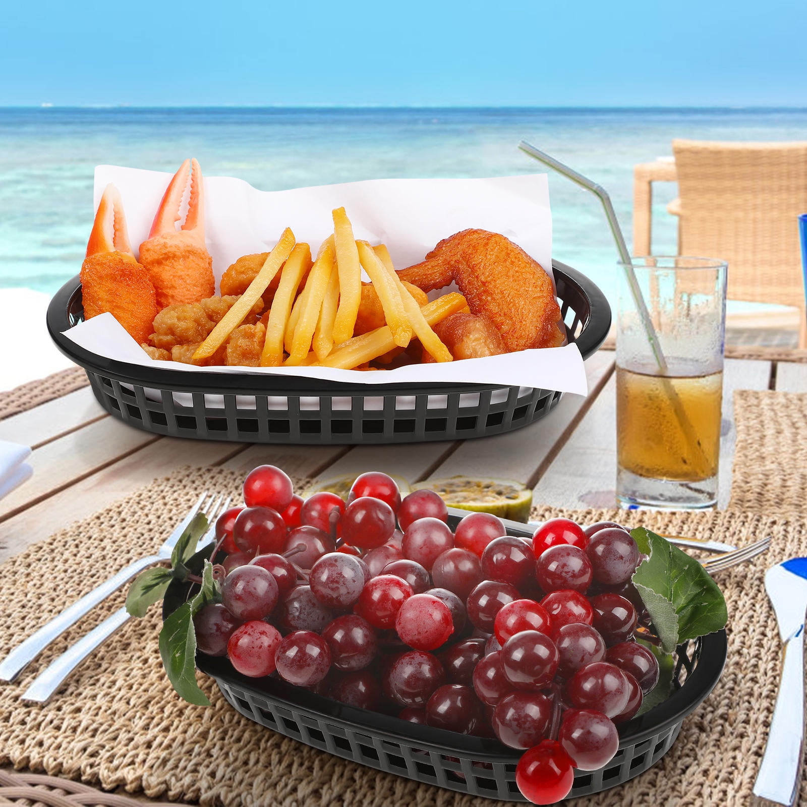 Worgeous Oval 12 Pcs Fast Food for Food Placement in Restaurant Serving ...