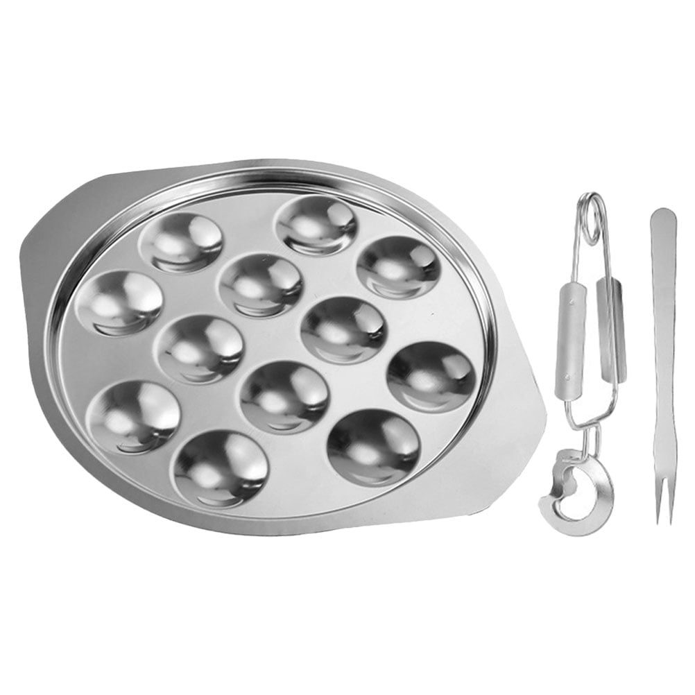Worgeous Escargot Snails Plates Escargot Baking Plate Set Silver ...