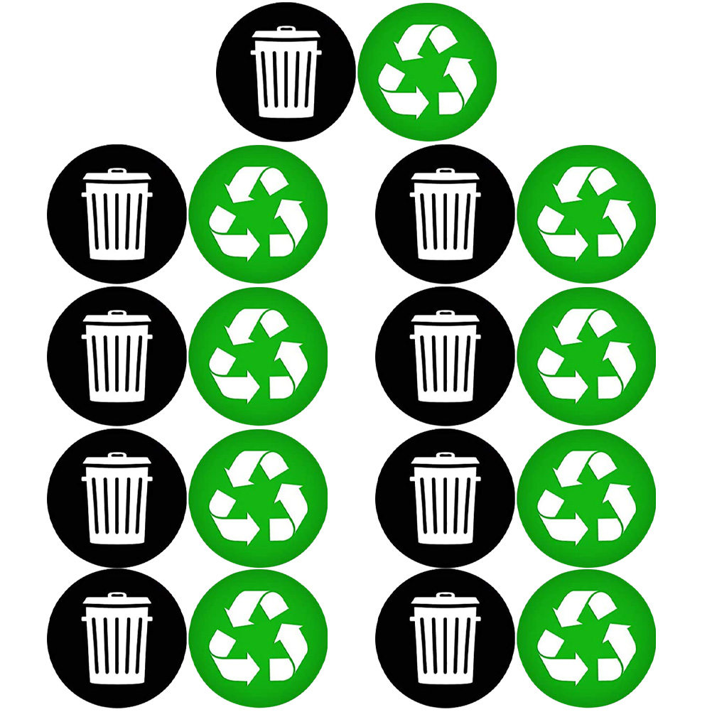 Worgeous PVC Trash Recycling Label Sticker Waste Container Stickers ...
