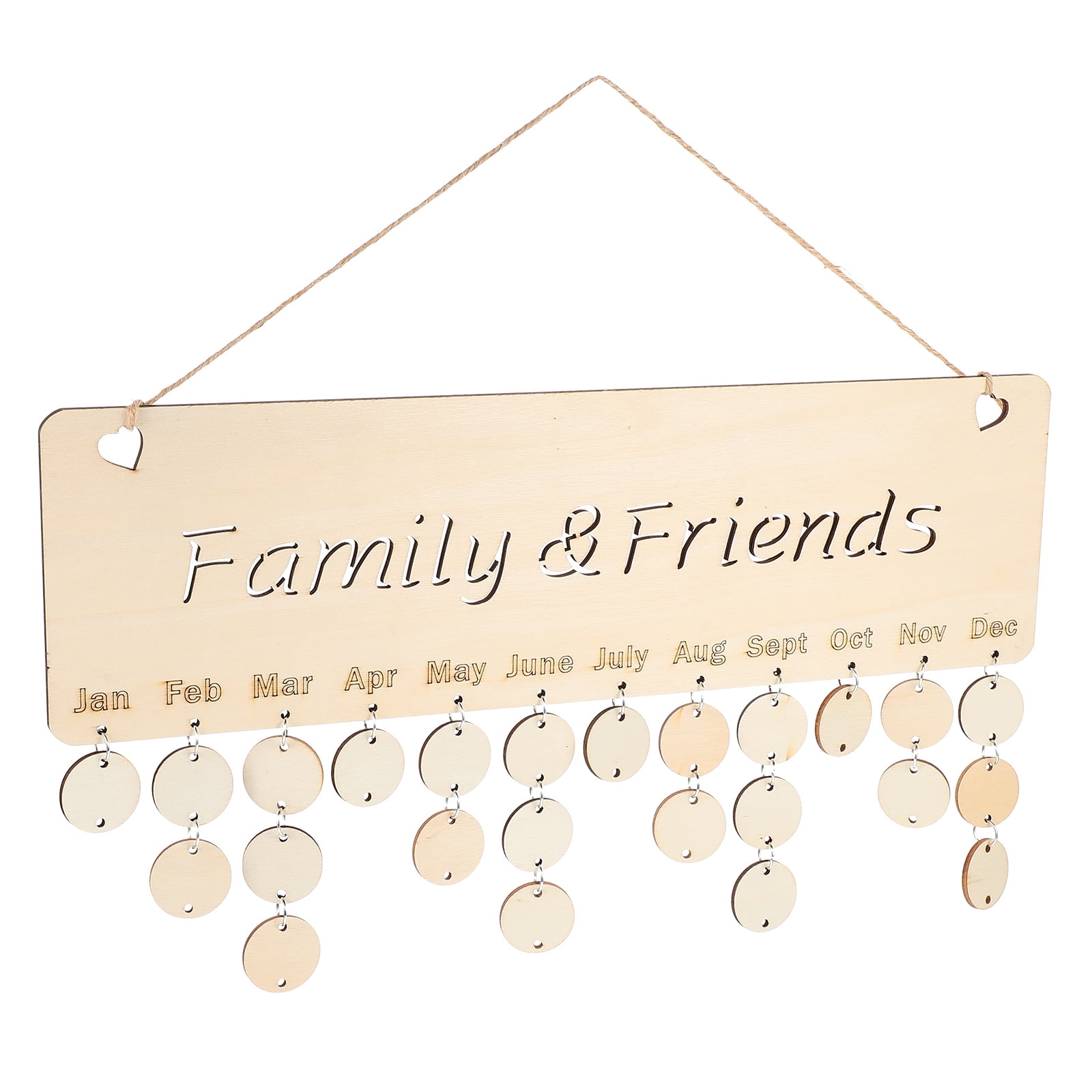 KAJNBN Family Wall Decor Beige Birthdays 1 Set 15.7X4.7In DIY Hanging ...