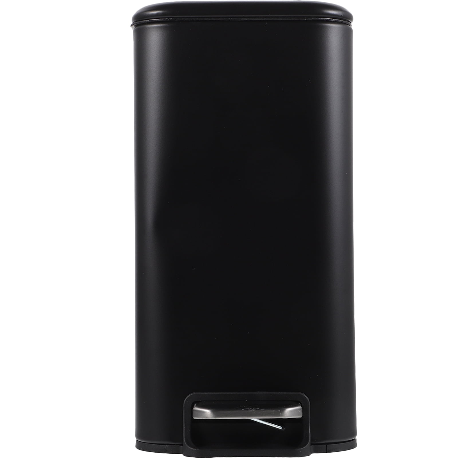 HOOWIFFY Foot Pedal Bathroom Trash Can Black Plastic Iron Waste Bucket ...