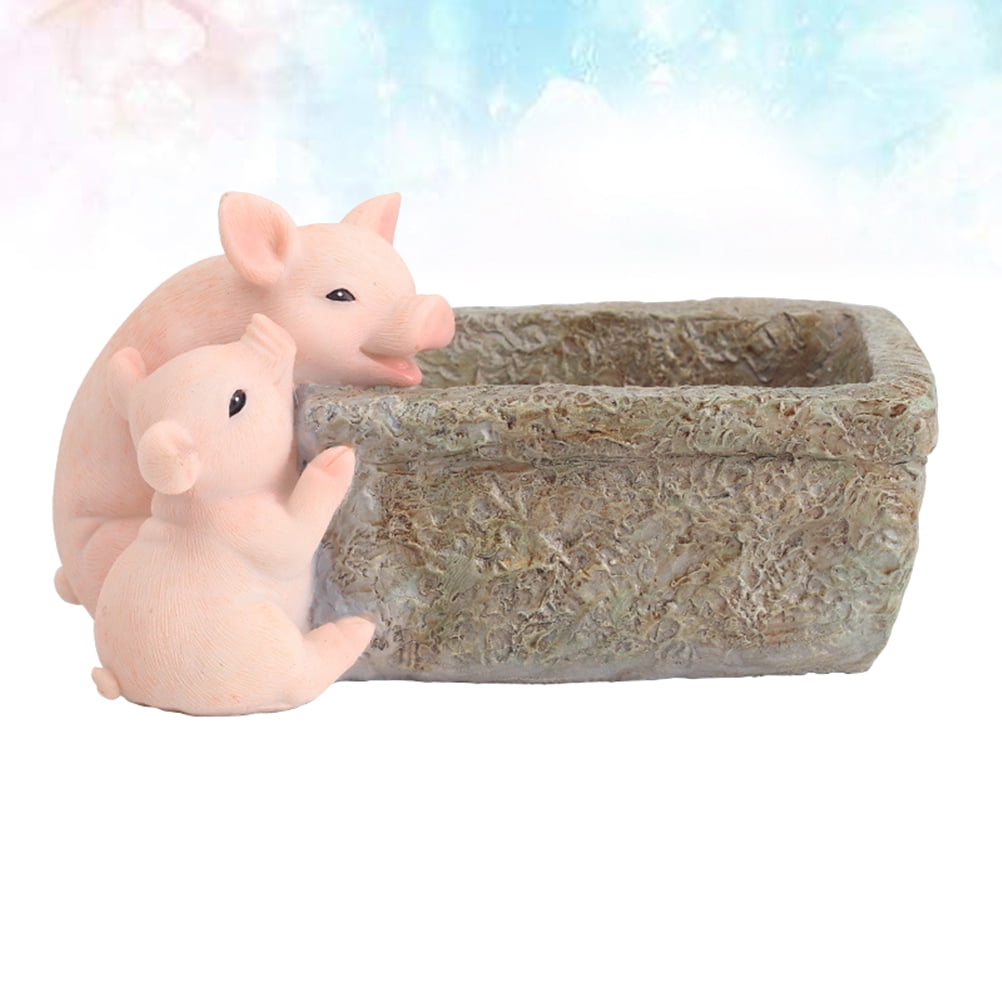 Worgeous Pigs Plants Pots Cute Planter Drainage Holes Succulent ...