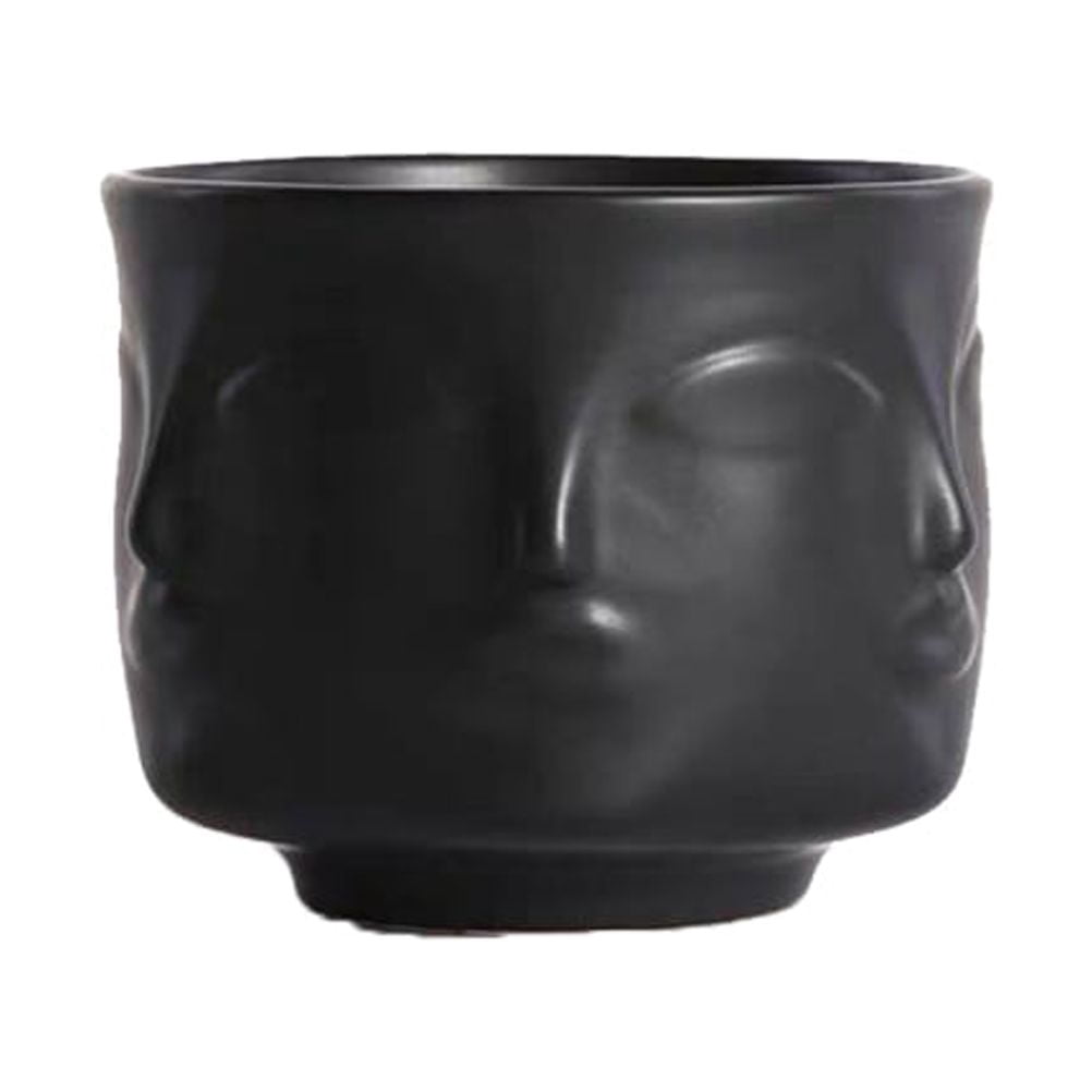 COSMOBETTY Indoor Flower Pot Decorative Ceramic Black 1Pc Modern ...