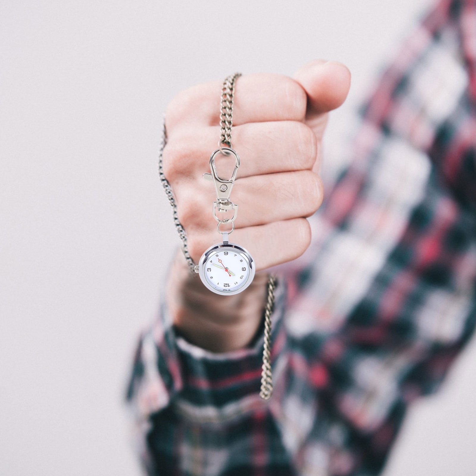 Worgeous Pocket Watch Key Ring Keychain Accurate Timing Nurse Man ...