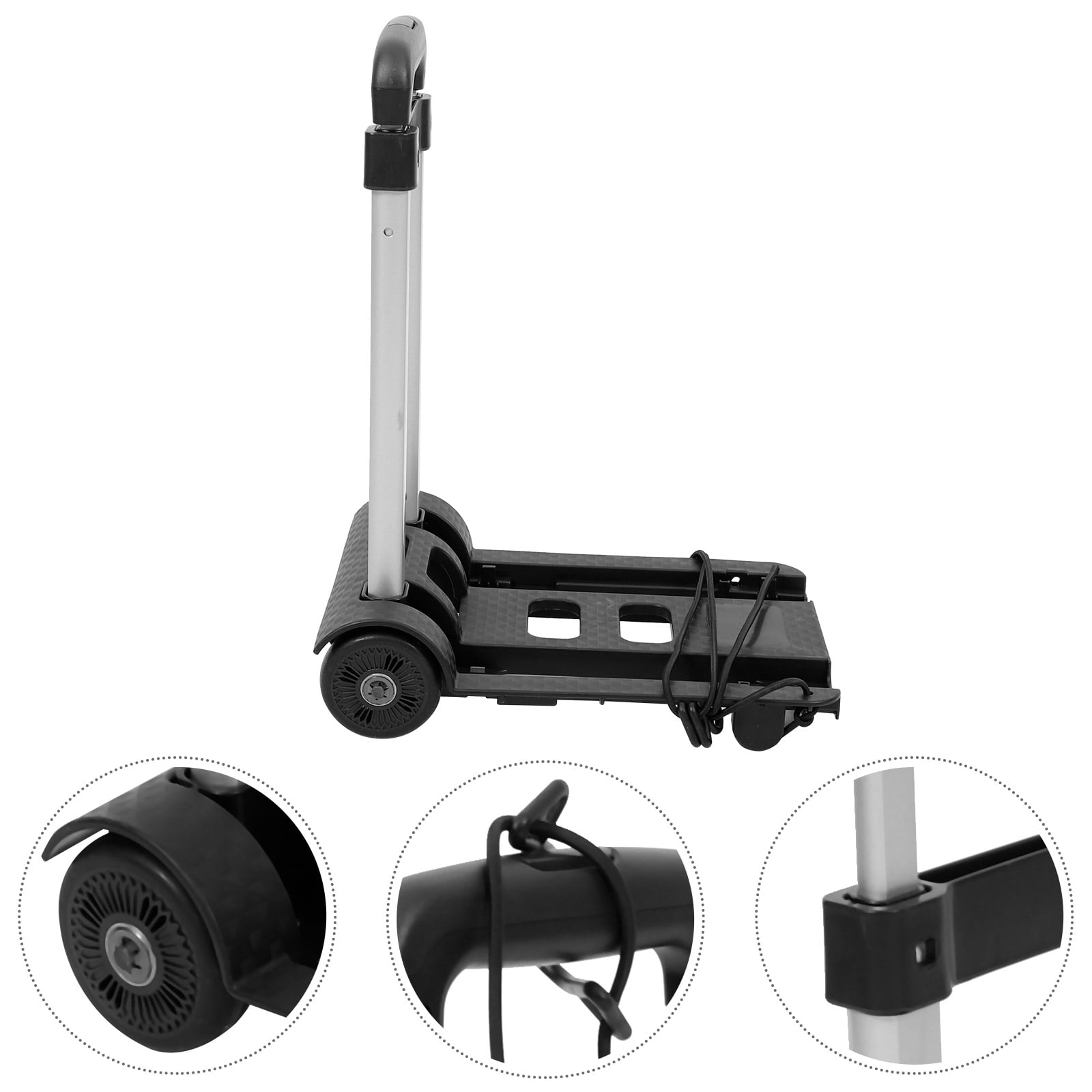 Worgeous Portable Trolley Folding Hand Truck Dolly Cart Shopping Black ...
