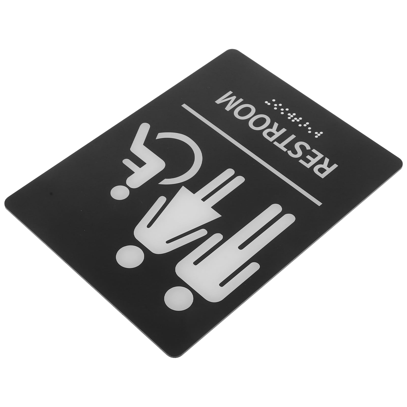 WHAMVOX Public Restroom Sign Decor 1 Set Self Adhesive Acrylic Braille ...