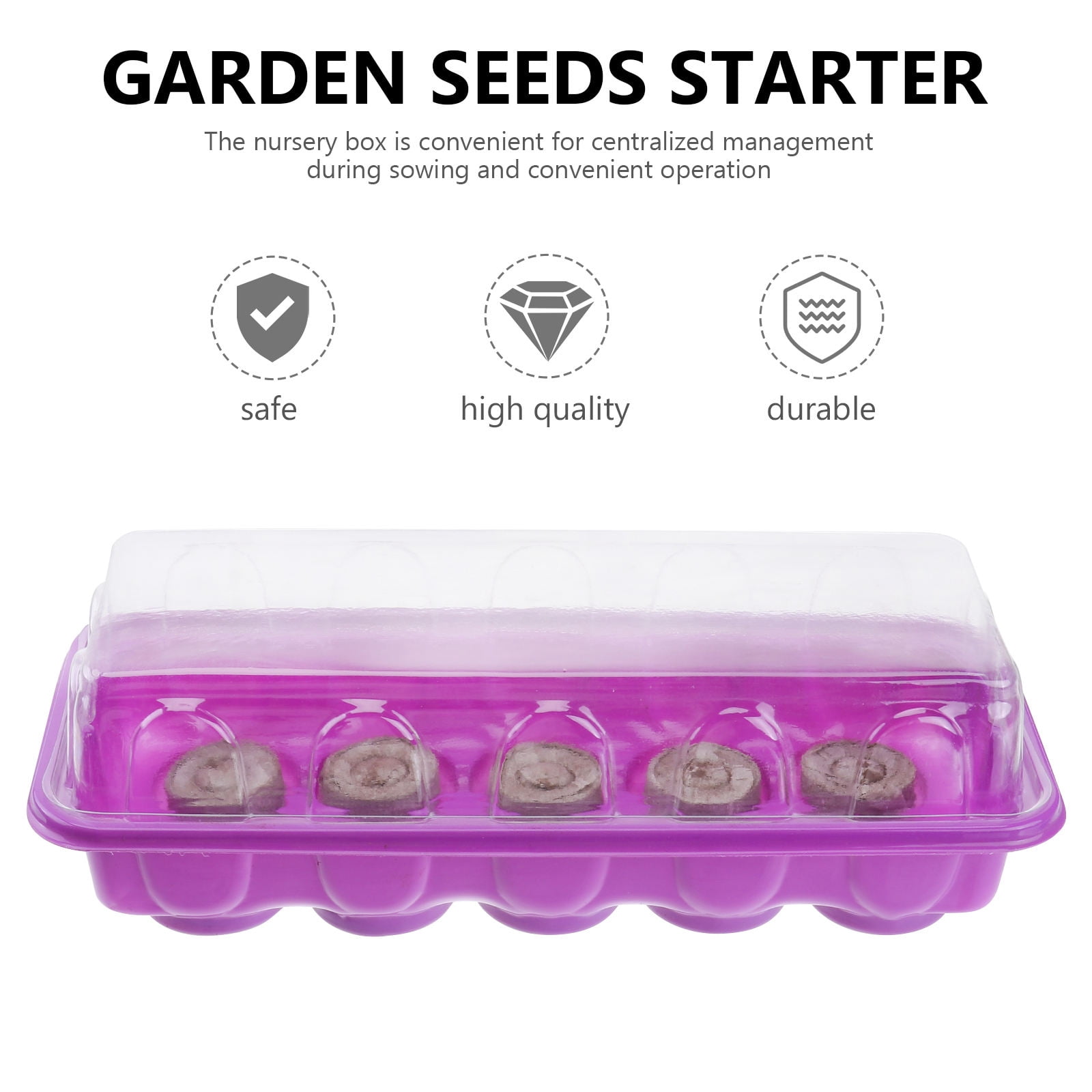 Worgeous Purple Plastic Sprouter Tray for Planting with 20 x 30mm ...